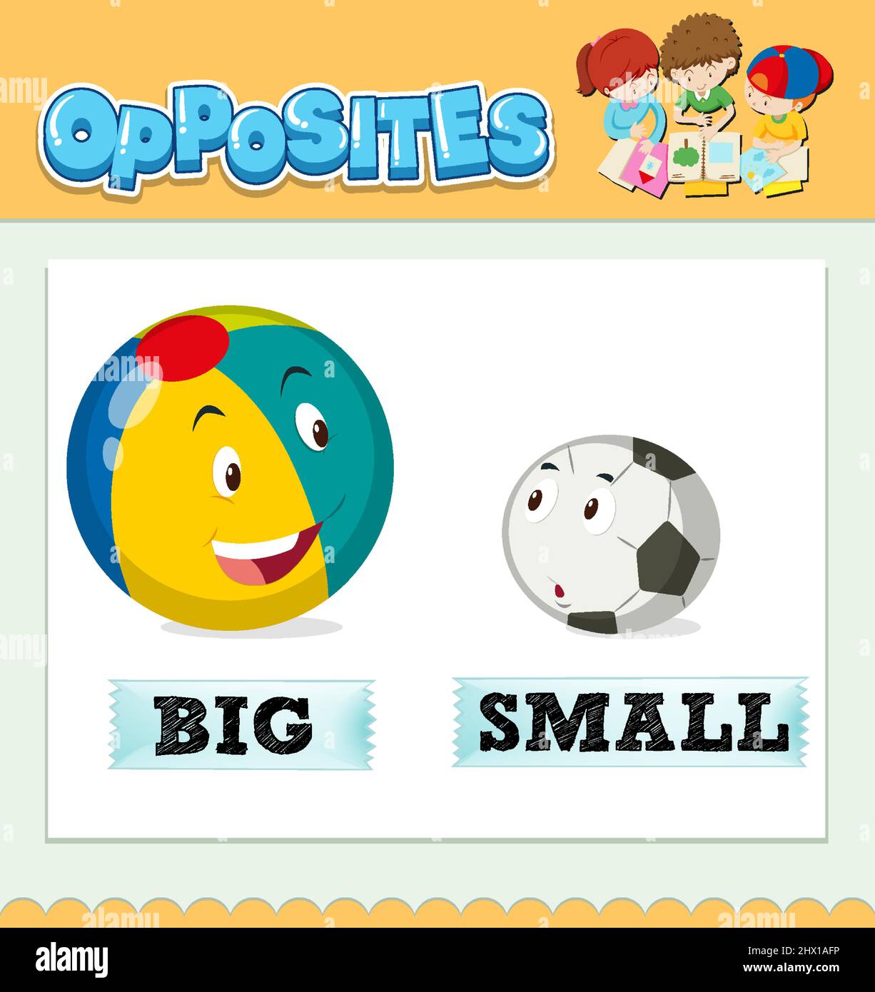 Opposite words for big and small illustration Stock Vector Image & Art ...