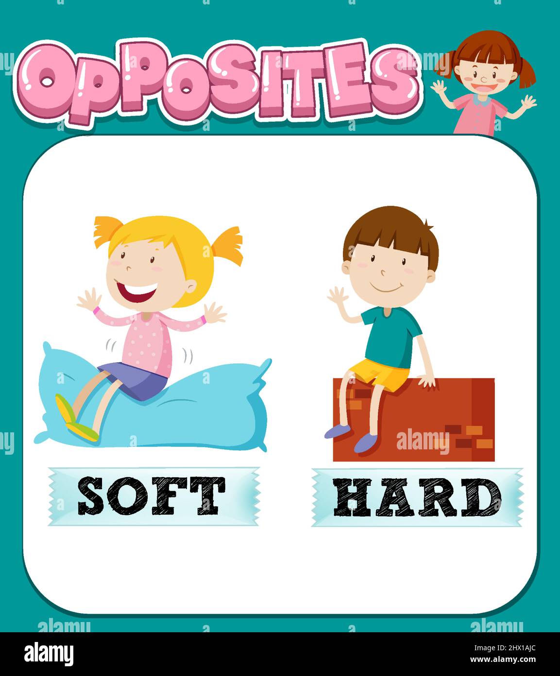Opposite words for soft and hard illustration Stock Vector Image & Art ...