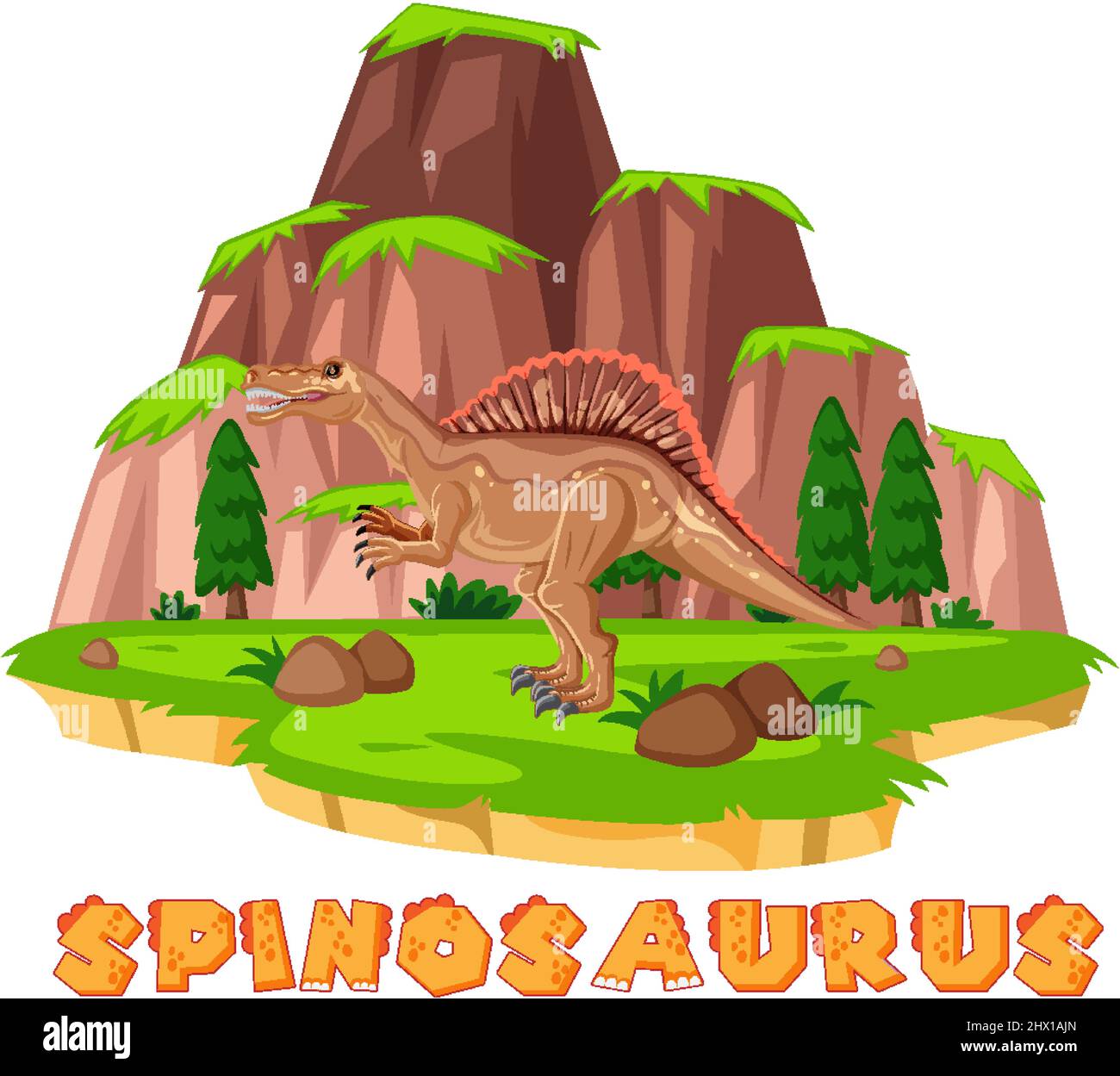 Wordcard design for spinosaurus illustration Stock Vector Image & Art ...
