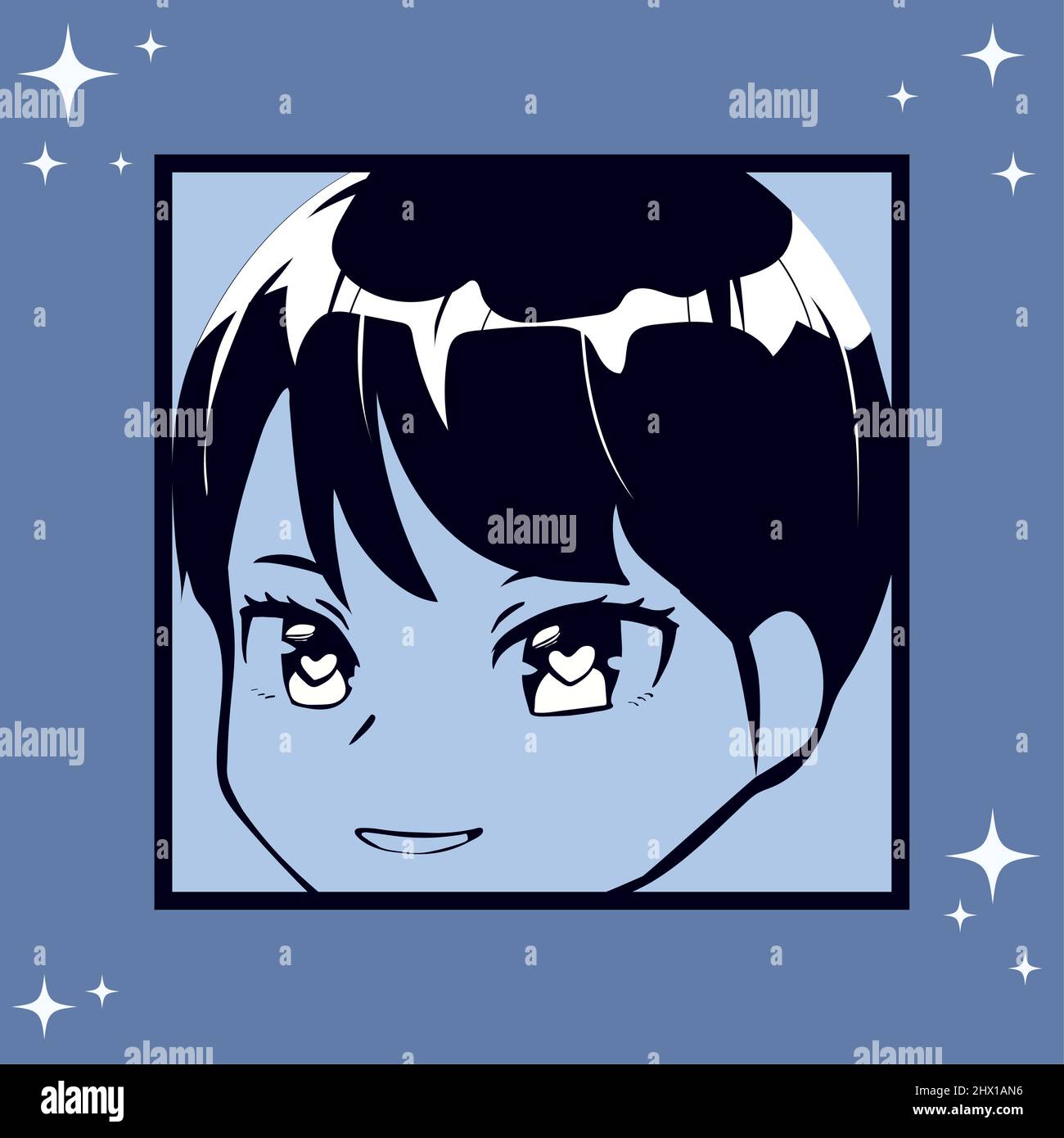 cute anime face Stock Vector Image & Art - Alamy