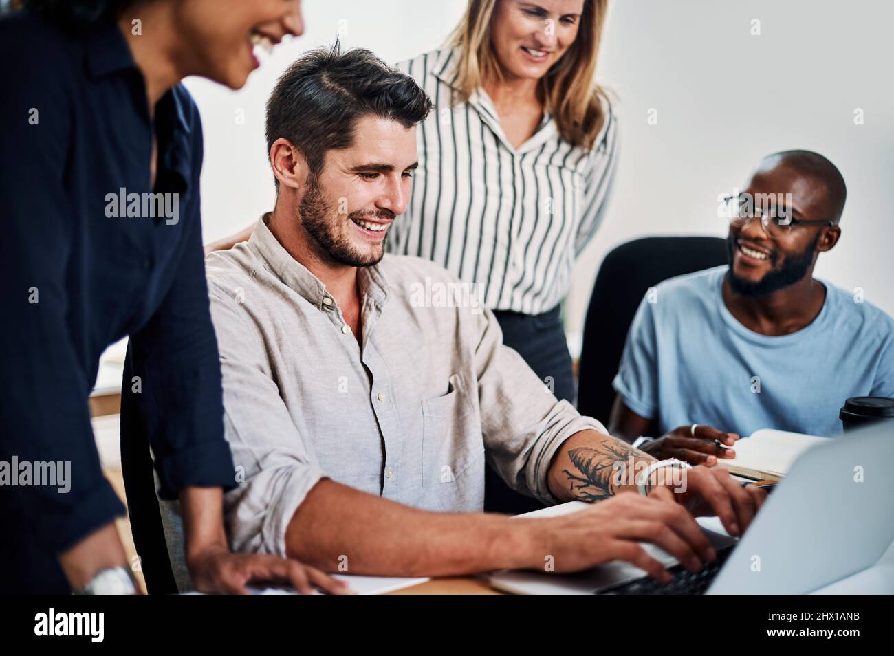 Happy man working in his own office hi-res stock photography and images ...