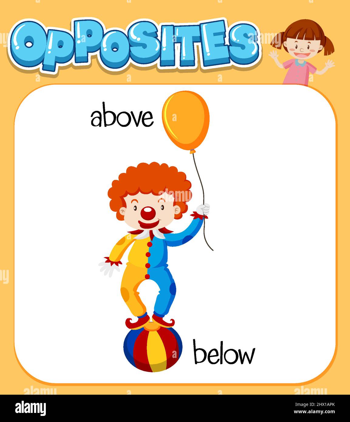 Opposite words above below illustration hi-res stock photography and ...