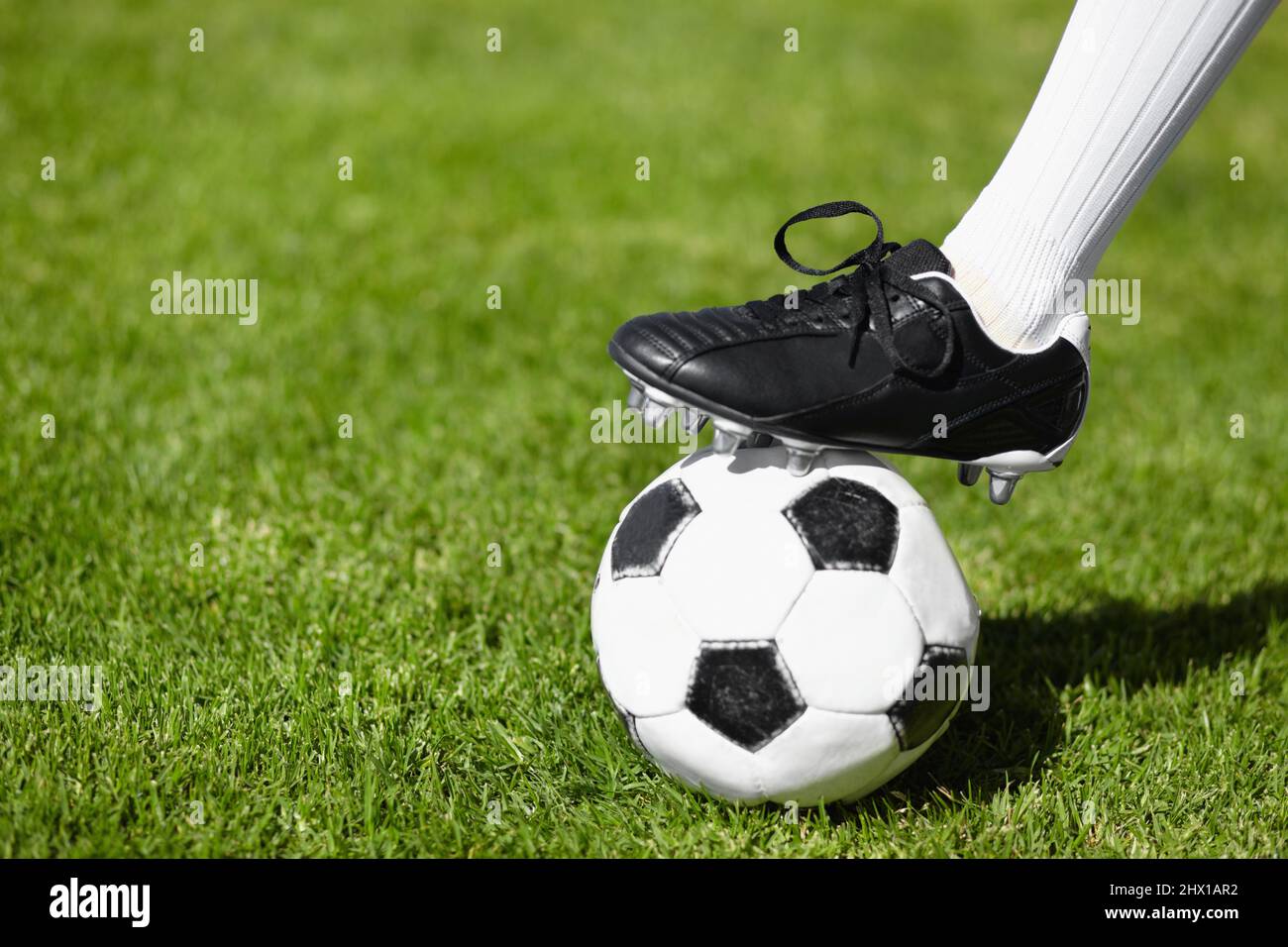 Come and get it if you can. Cropped shot of a female football players ...