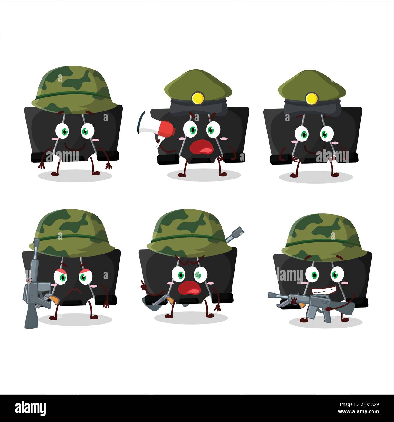 A charming soldier binder clip cartoon picture bring a gun machine ...