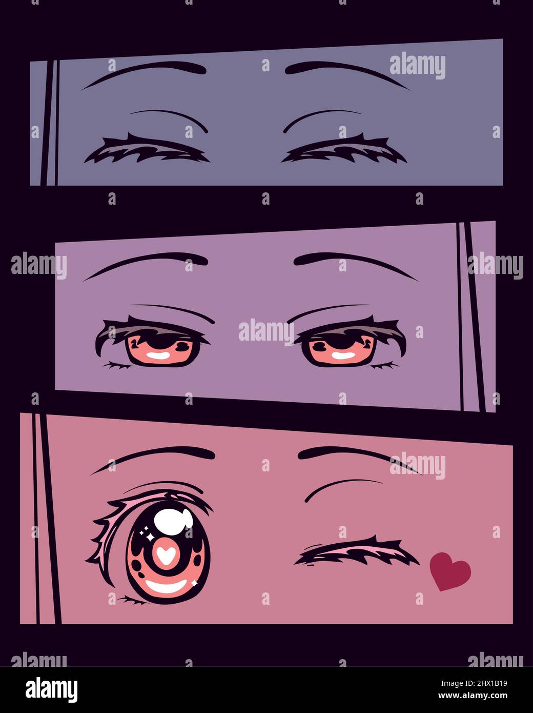 anime faces set Stock Vector Image & Art - Alamy