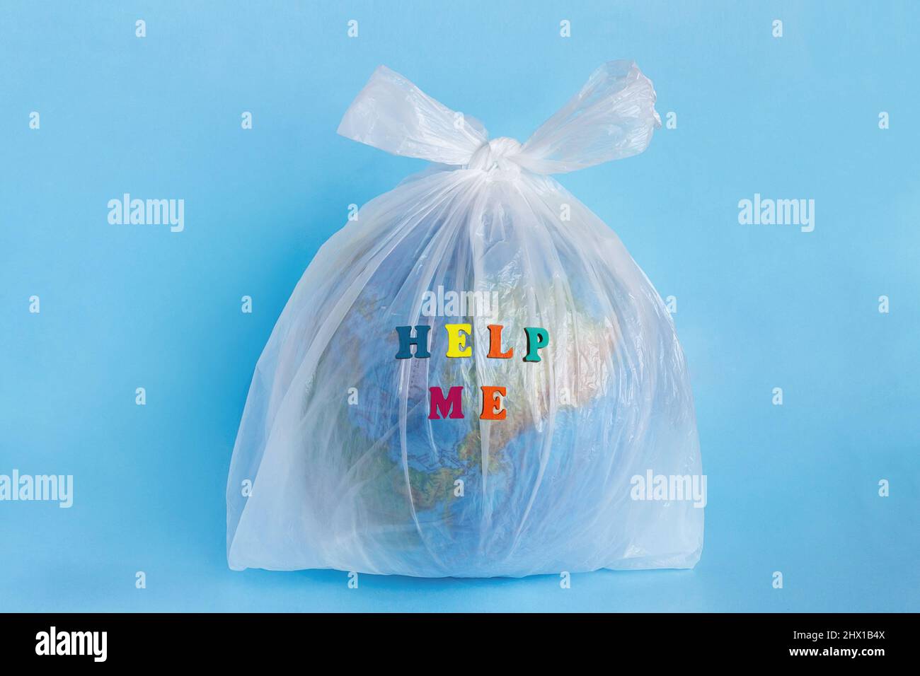 Text Help me and Model planet Earth in polyethylene plastic disposable ...