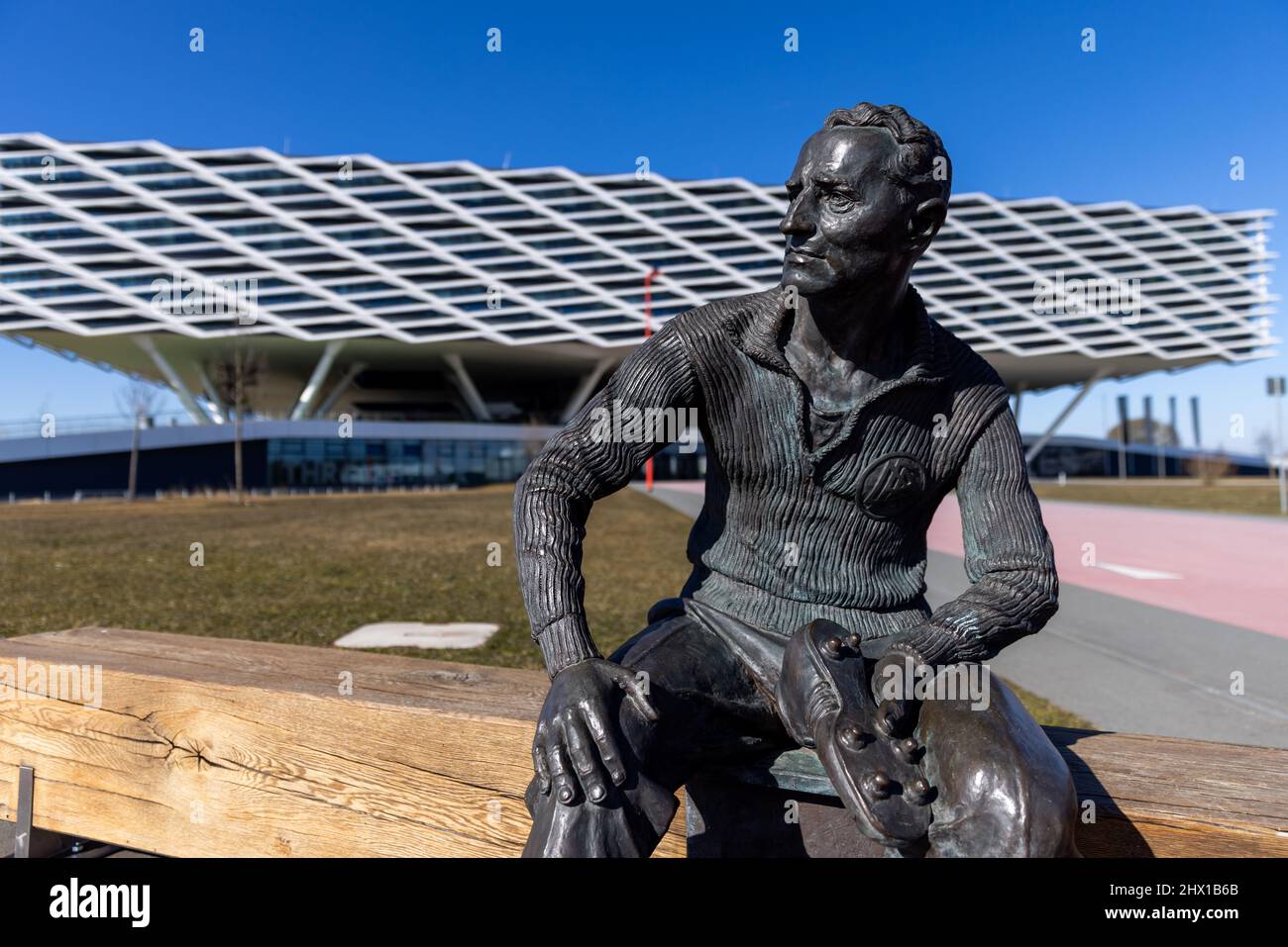 Herzogenaurach, Germany. 08th Mar, 2022. A statue of founder Adolf "Adi ...