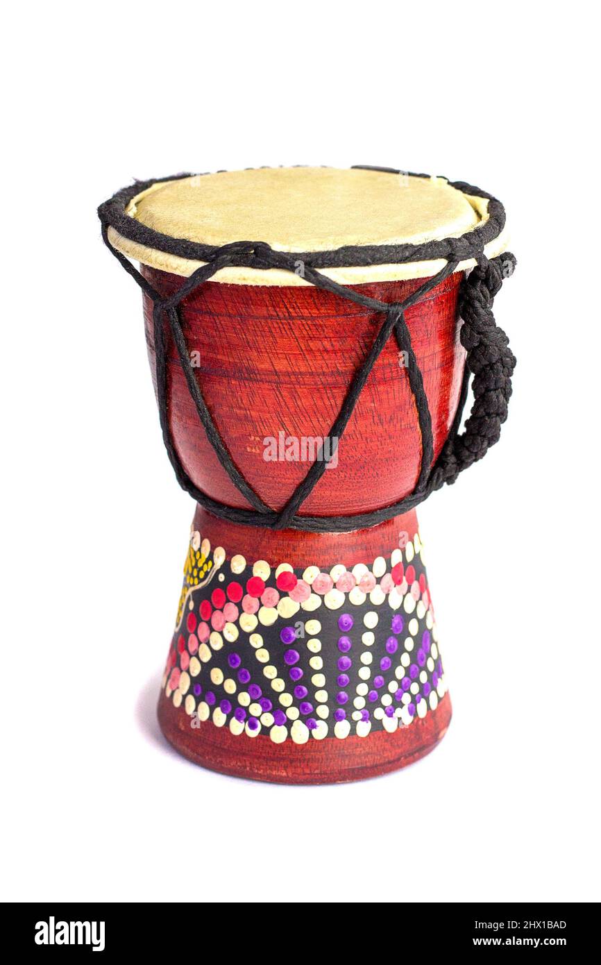 Jembe is an African drum. Traditional musical instrument isolated on ...
