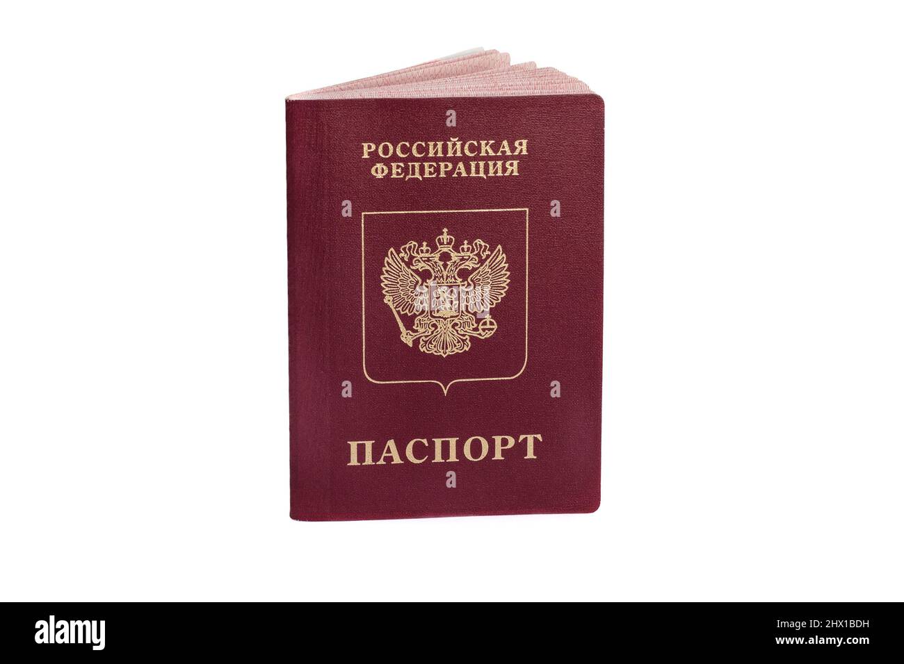 Russian passport isolated on white background Stock Photo - Alamy