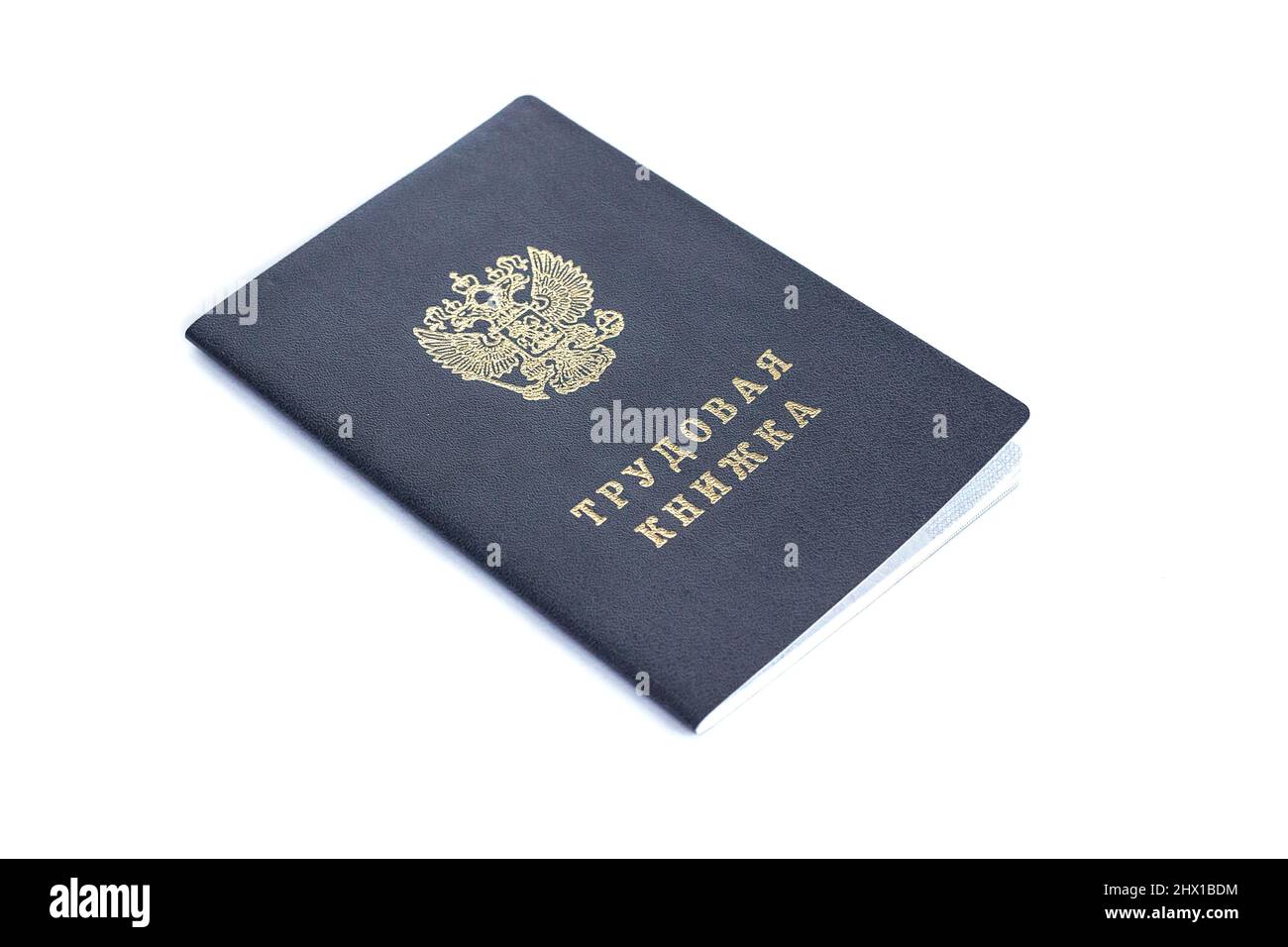 Russian employment history (labor book), isolated on a white background ...