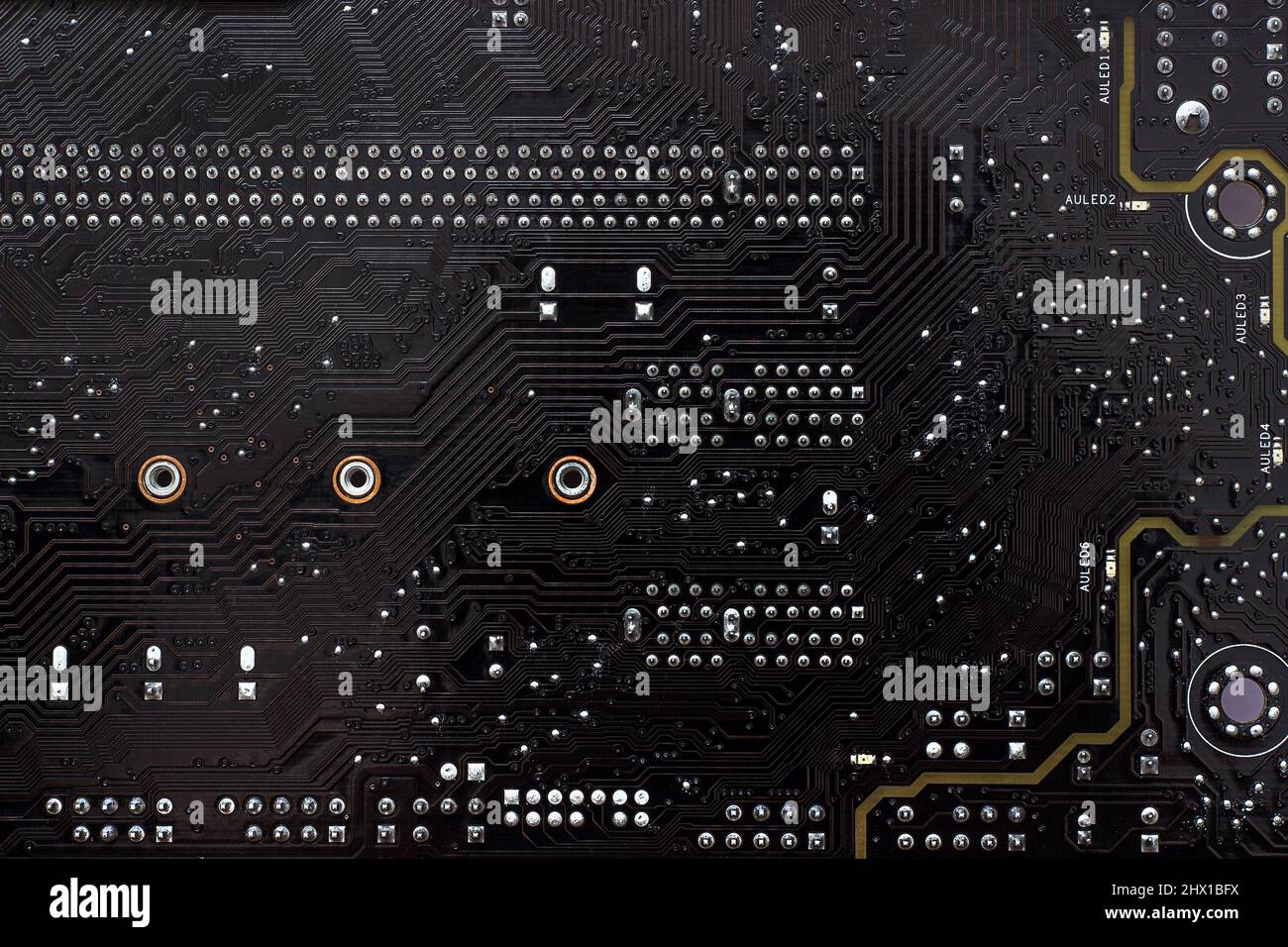 Surface of the chips of the motherboard or mainboard for building a ...