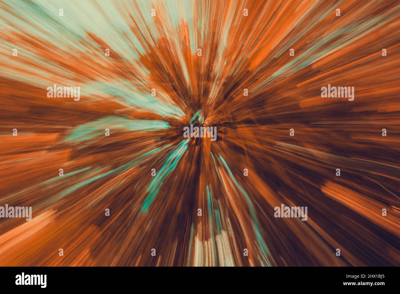 Abstract natural orange and blue background with directional blur and ...