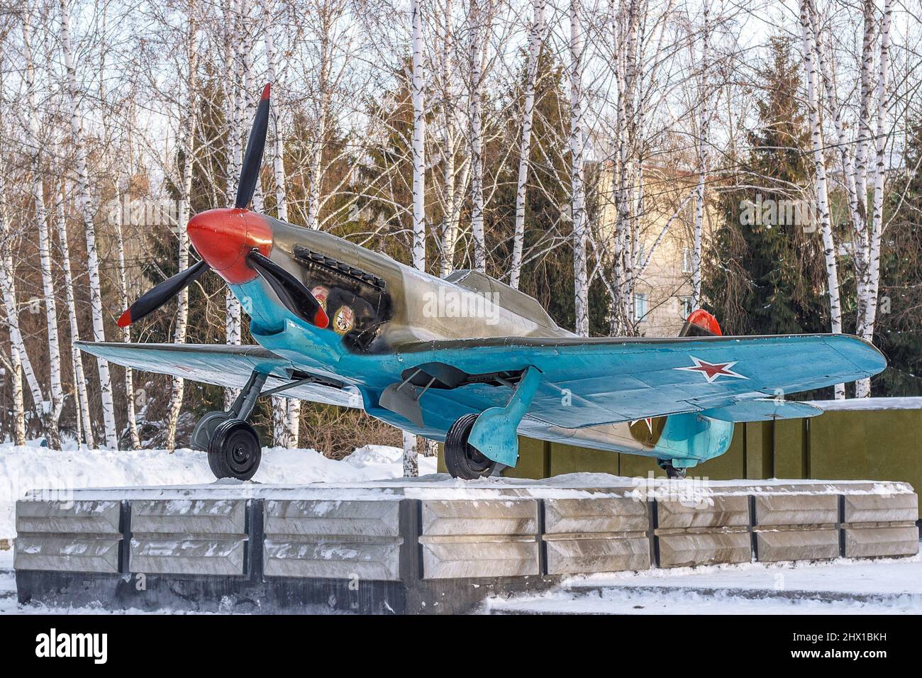 Soviet aircraft fighter-bomber YAK-9, from WWII period, historical ...
