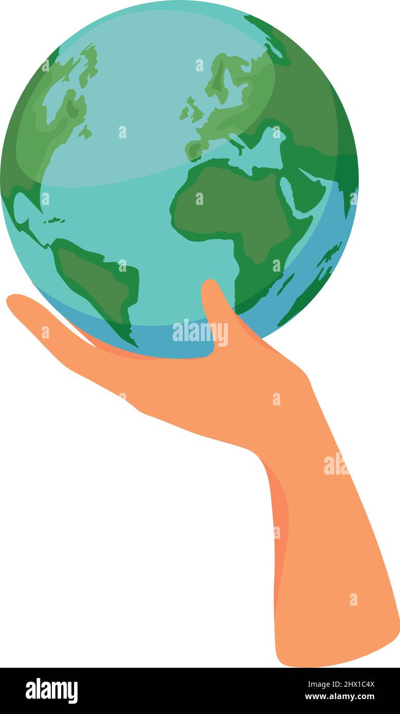 hand with world Stock Vector Image & Art - Alamy