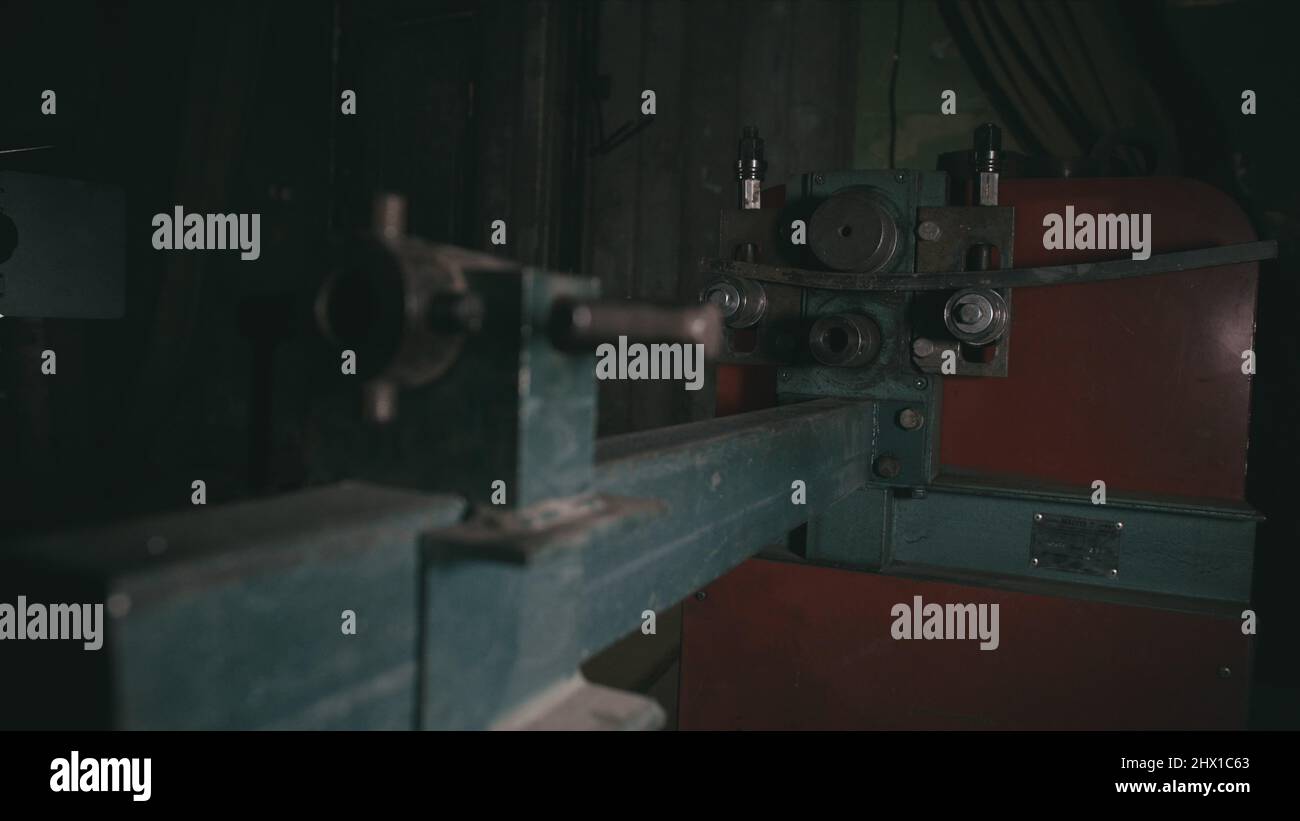 Forge workshop on table. Smithy manual production. Worker bends the ...
