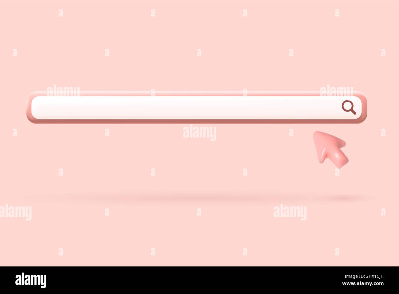 Search bar 3d. Realistic blank browsing line with arrow for modern ...
