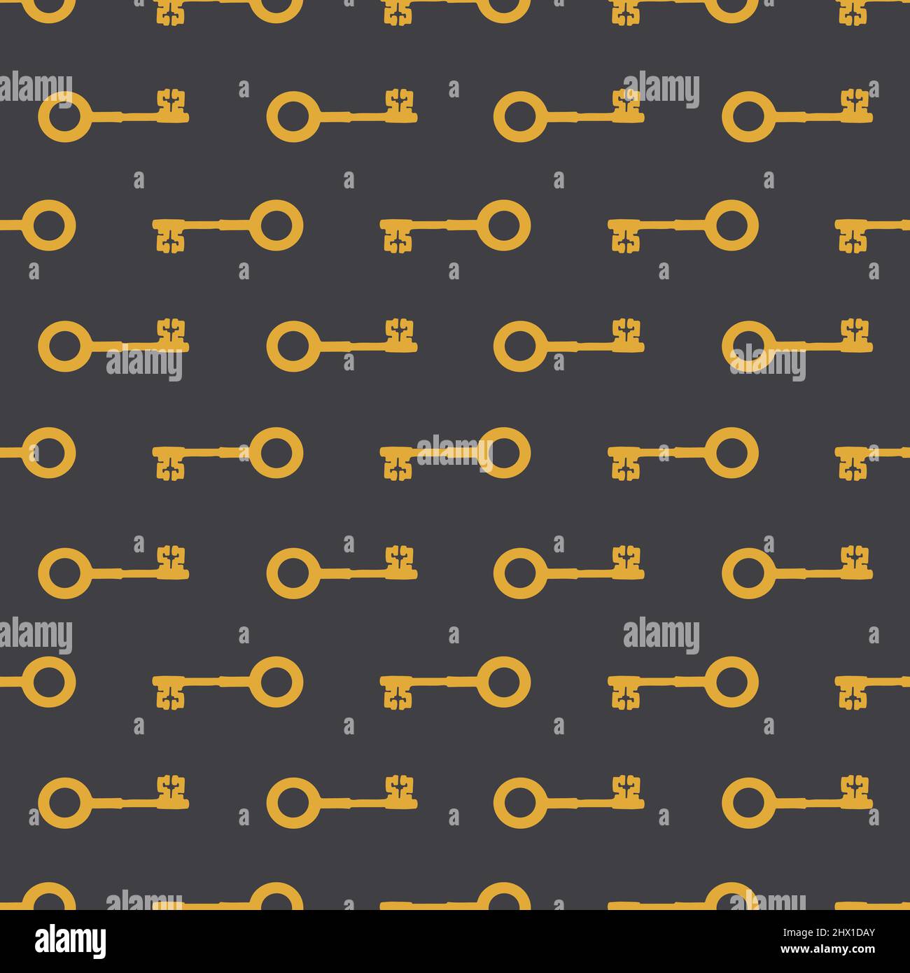 Key seamless pattern. Gold vintage keys on gray background Stock Vector ...