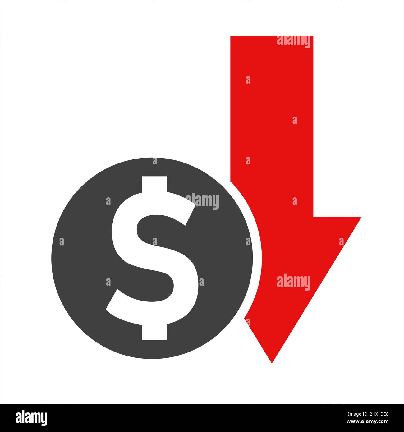 dollar down icon symbol vector. on white background Stock Vector Image ...