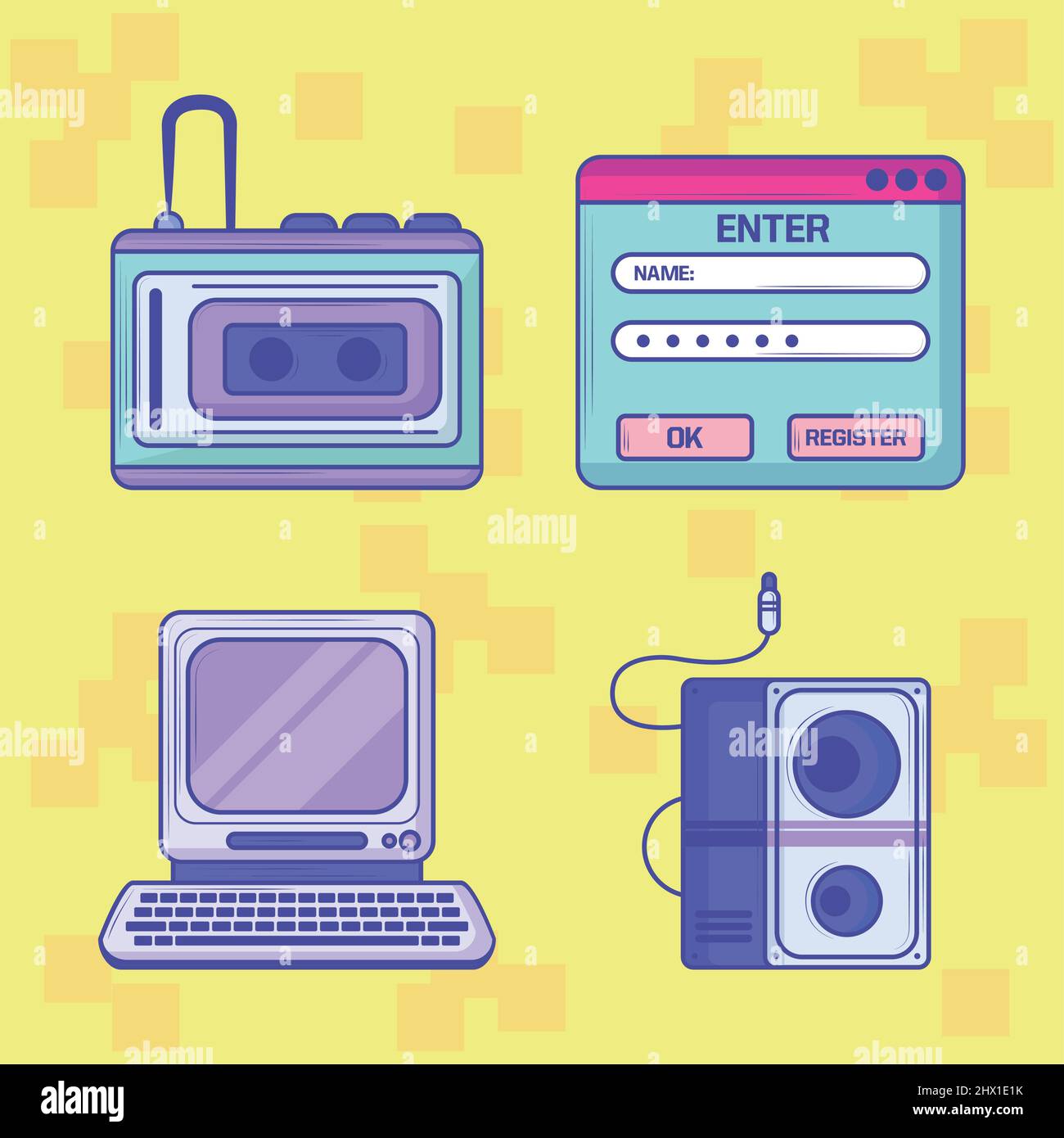 icons retro tech Stock Vector Image & Art - Alamy