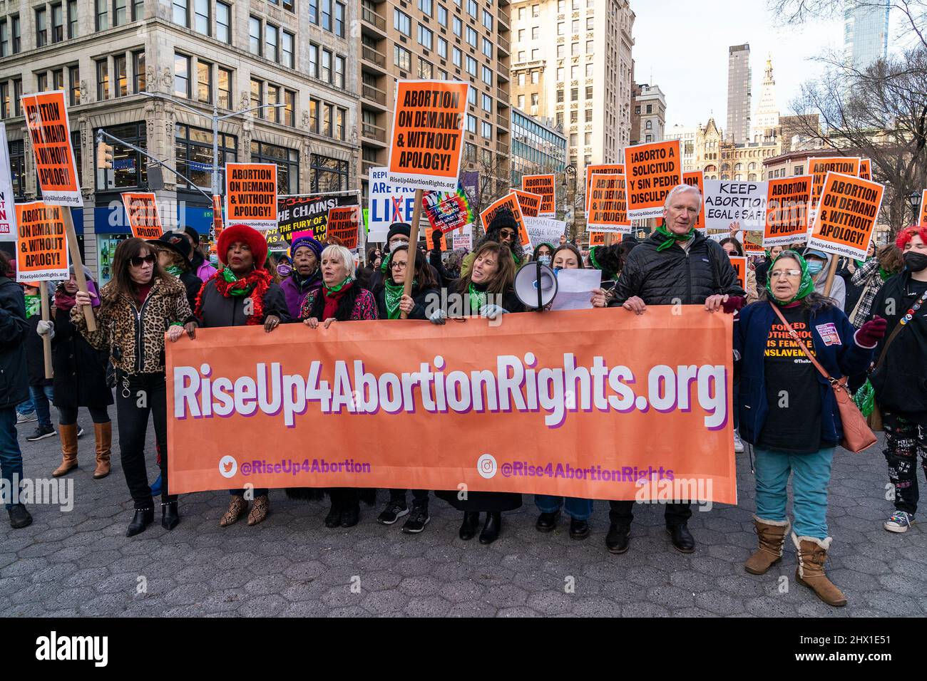 Protesters gathered on International Women's Day to demand abortion ...