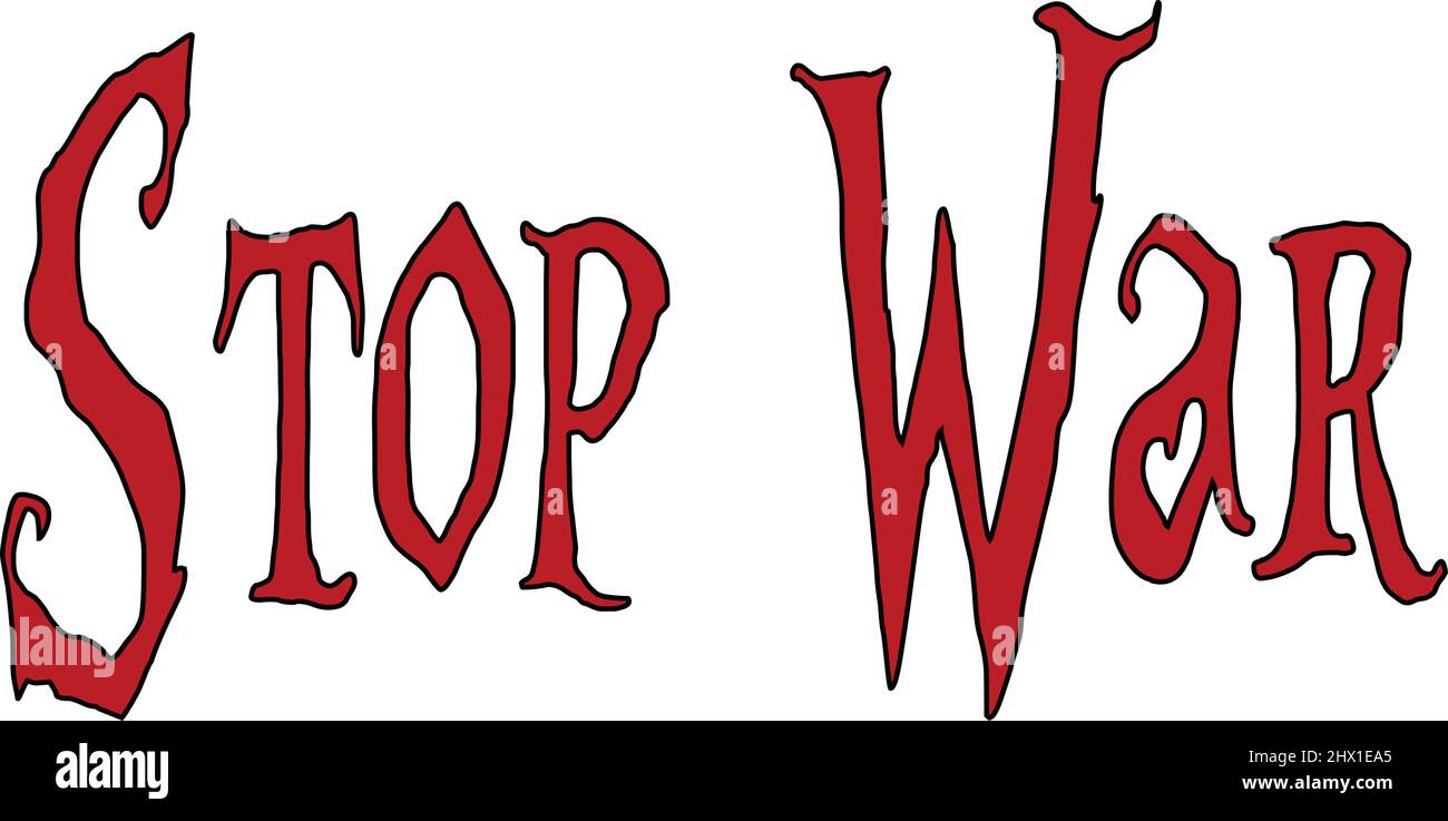 stop war text sign illustrationon white background Stock Vector Image ...