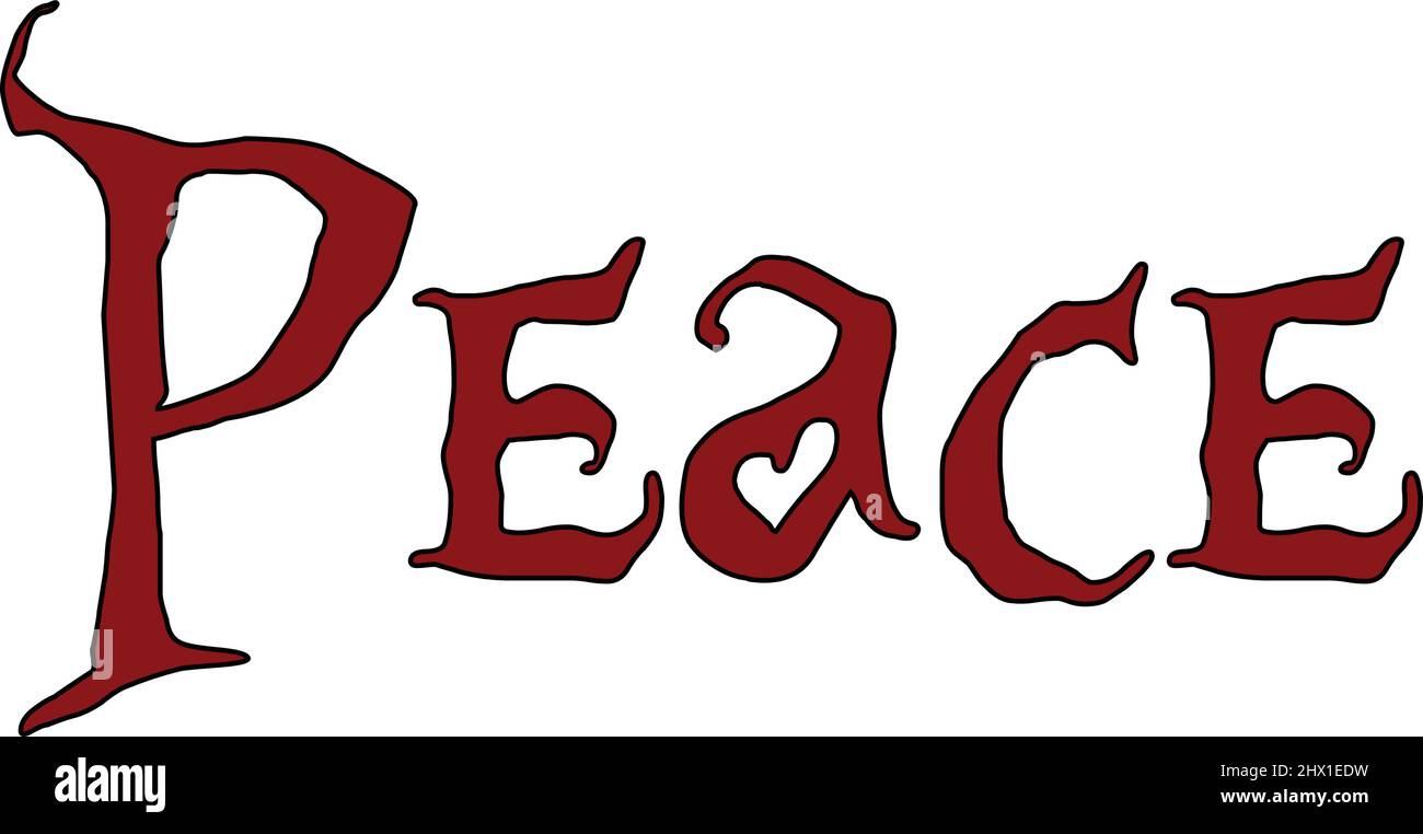 Peace text sign illustration on white background Stock Vector Image ...