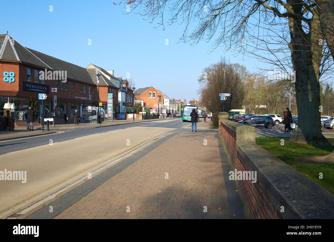 Main road scene in West Bridgford near Nottingham, UK Stock Photo - Alamy