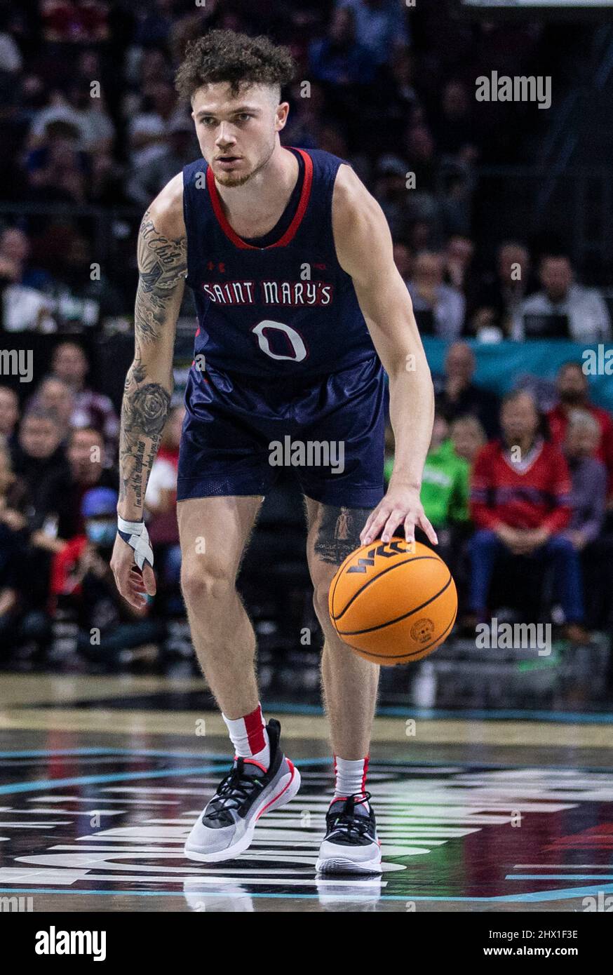 March 08 2022 Las Vegas, NV, U.S.A. St. Mary's guard Logan Johnson (0 ...