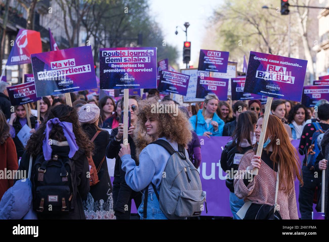 Paris, France on March 8, 2022. Demonstration for the International ...