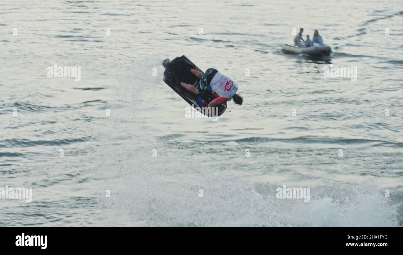 Irkutsk, Russia - August 3 2019: Baikal Jet Fest, BJF. Freestyle jet ...