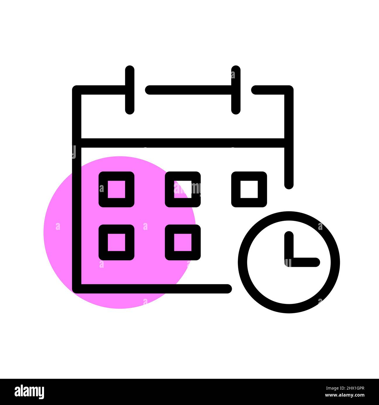 Calendar time and date icon. Pixel perfect, editable stroke, line art ...
