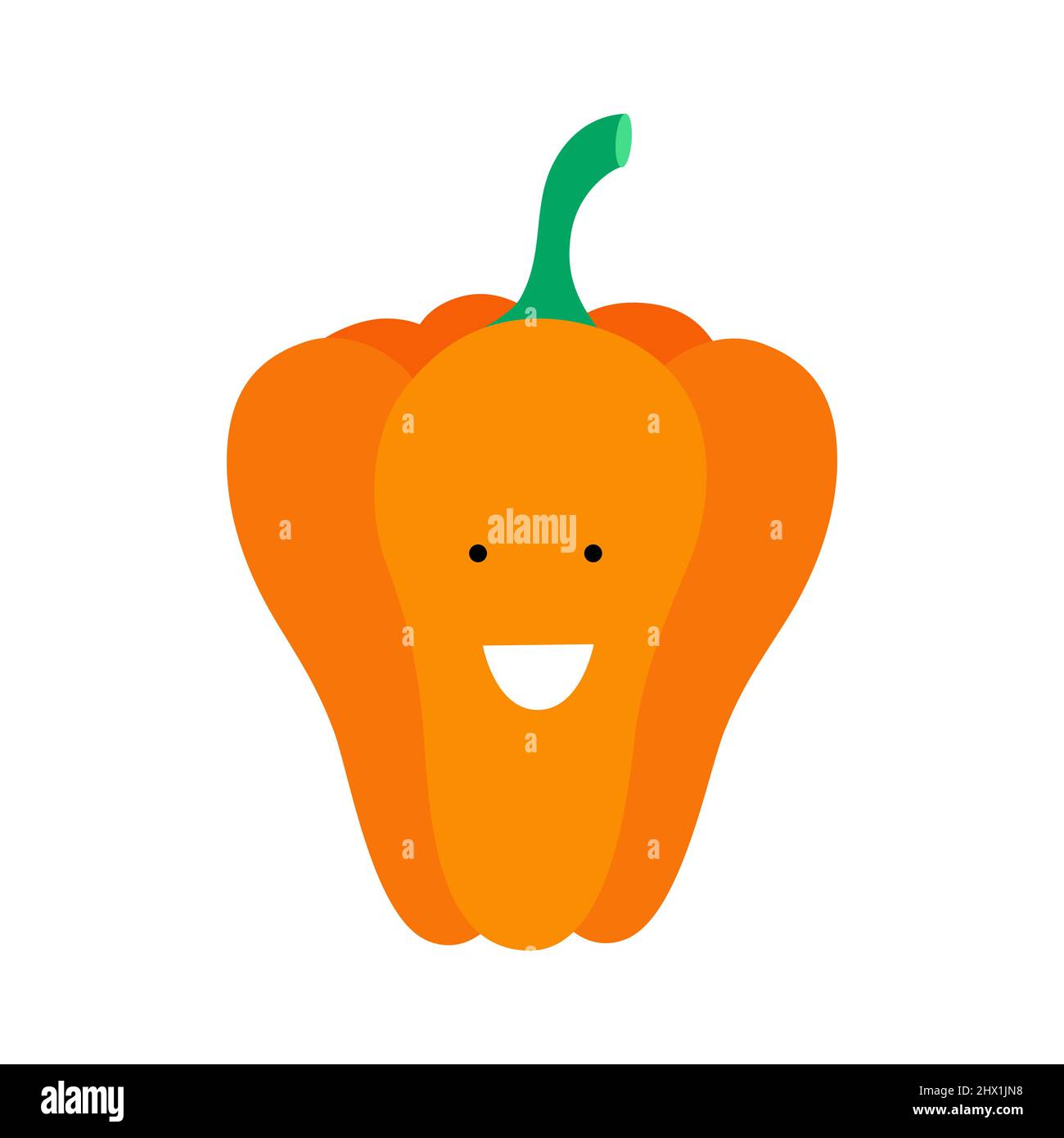Cute, funny cartoon pepper character. Emotions. Food smilie. Vector ...