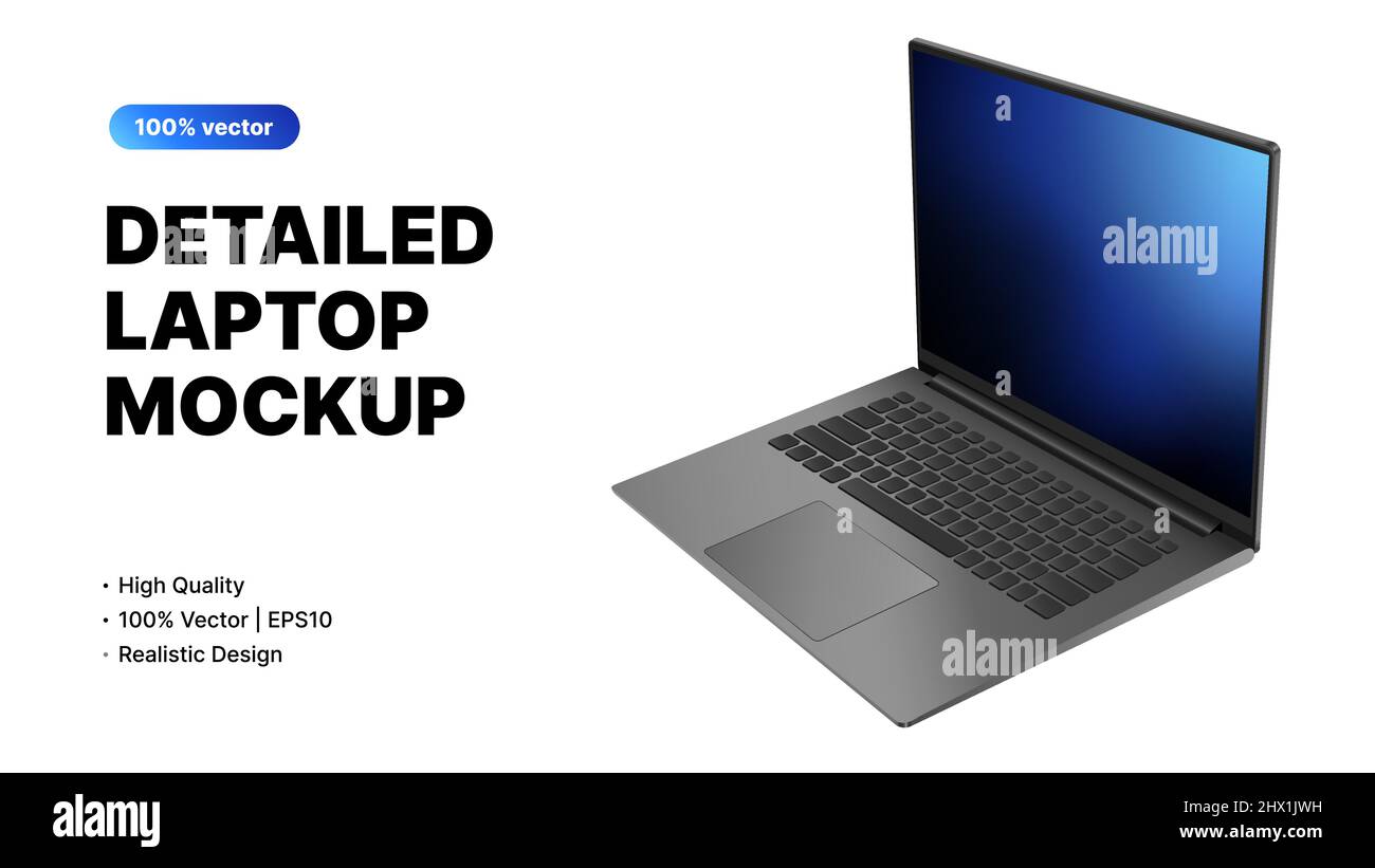 Detailed Laptop Mockup Side View. Editable Banner Template for App, Ui ...