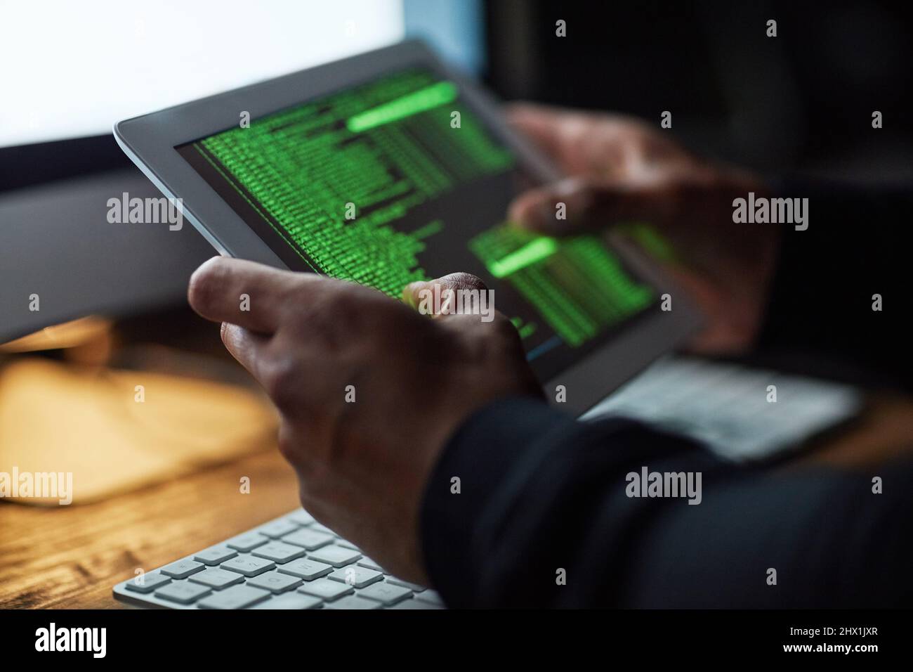 No System Is Uncrackable Cropped Shot Of An Unidentifiable Hacker Cracking A Computer Code In