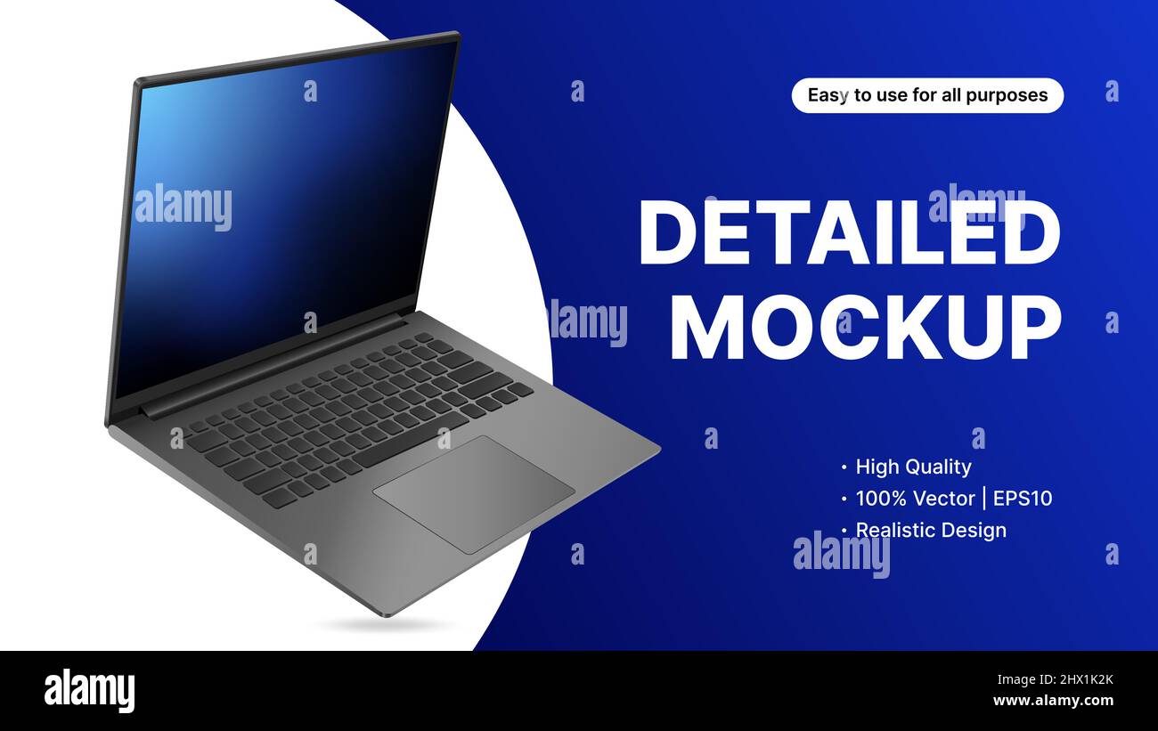 New Laptop Model Presentation. High Quality Vector Device Mockup on ...