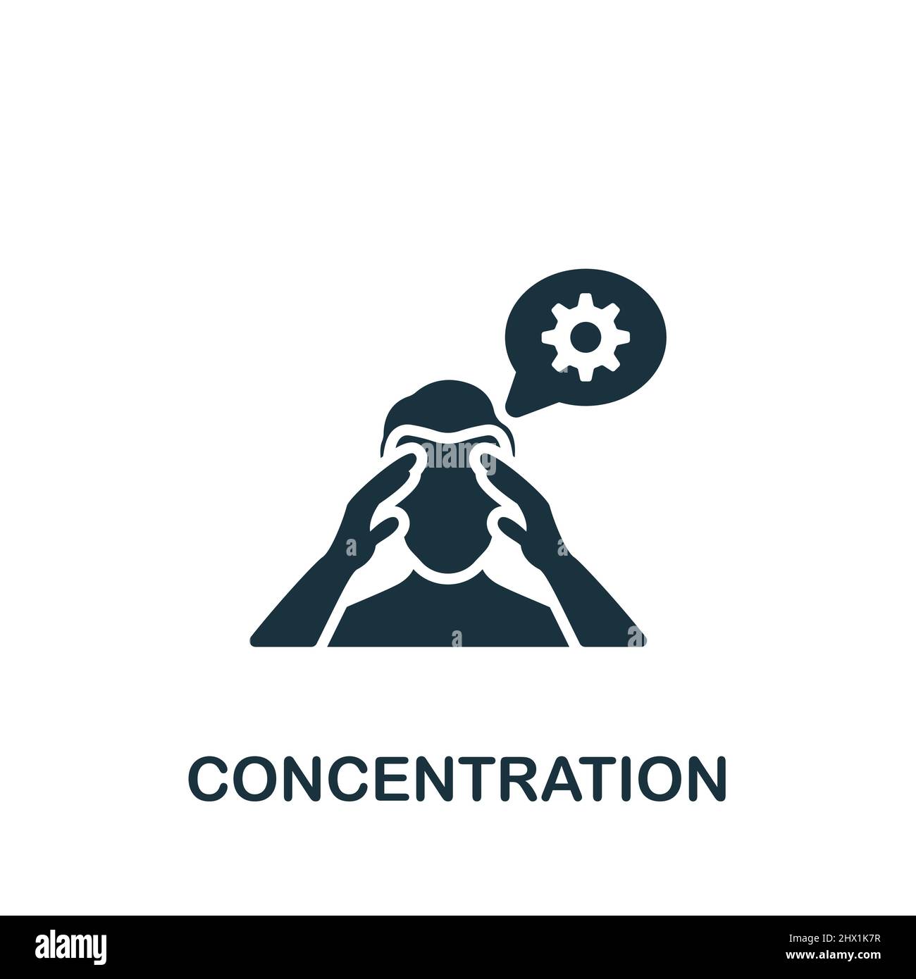 Concentration icon. Monochrome simple icon for templates, web design ...