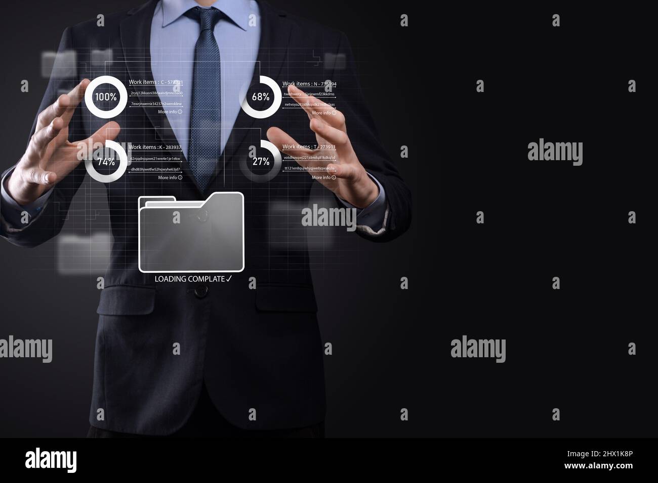 Business developer hand using board framework on virtual modern ...