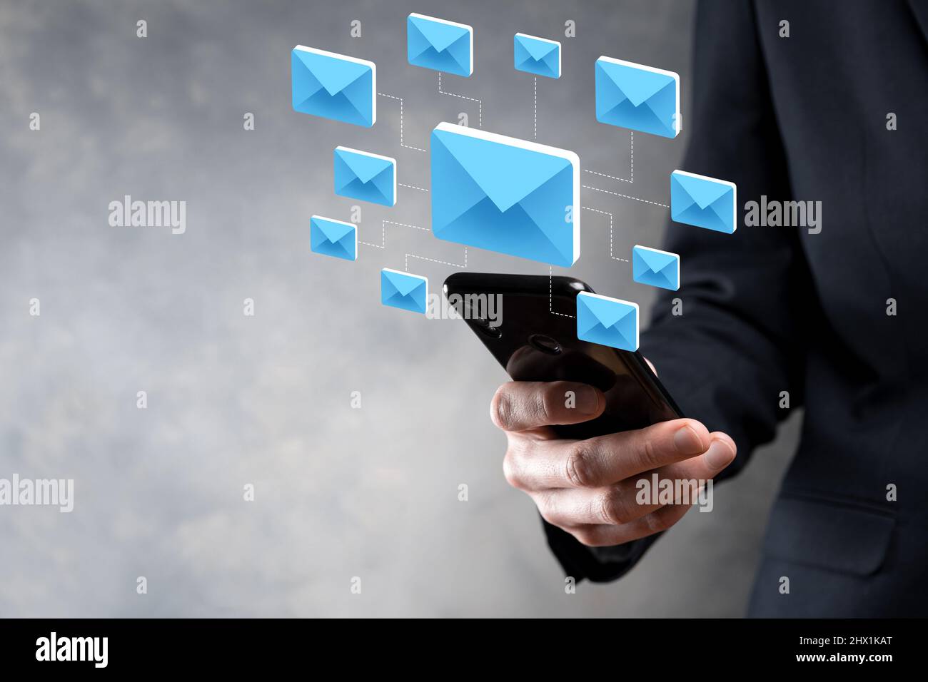 Email marketing and newsletter concept.Contact us by newsletter email ...