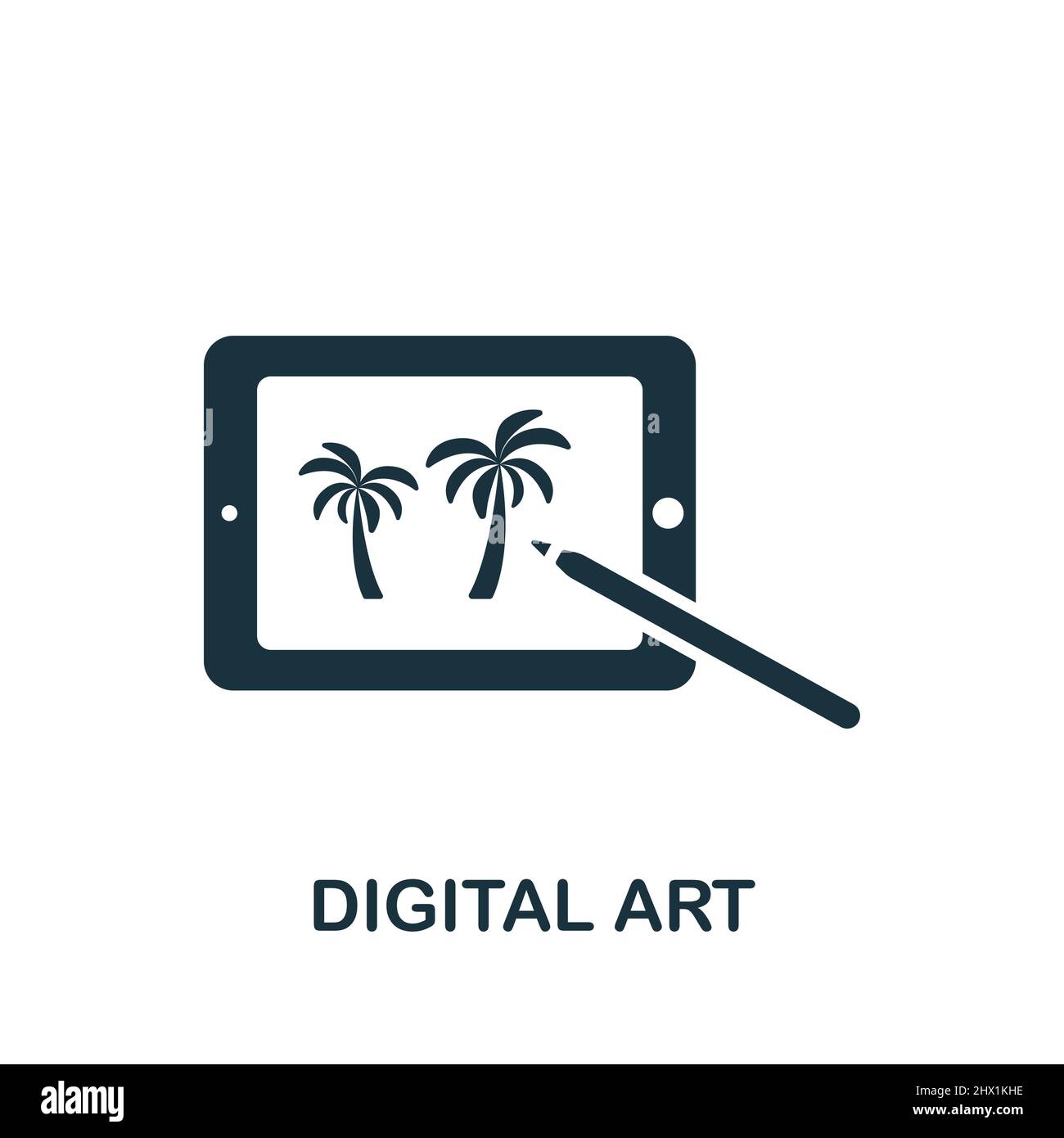 Digital Art icon. Monochrome simple icon for templates, web design and ...