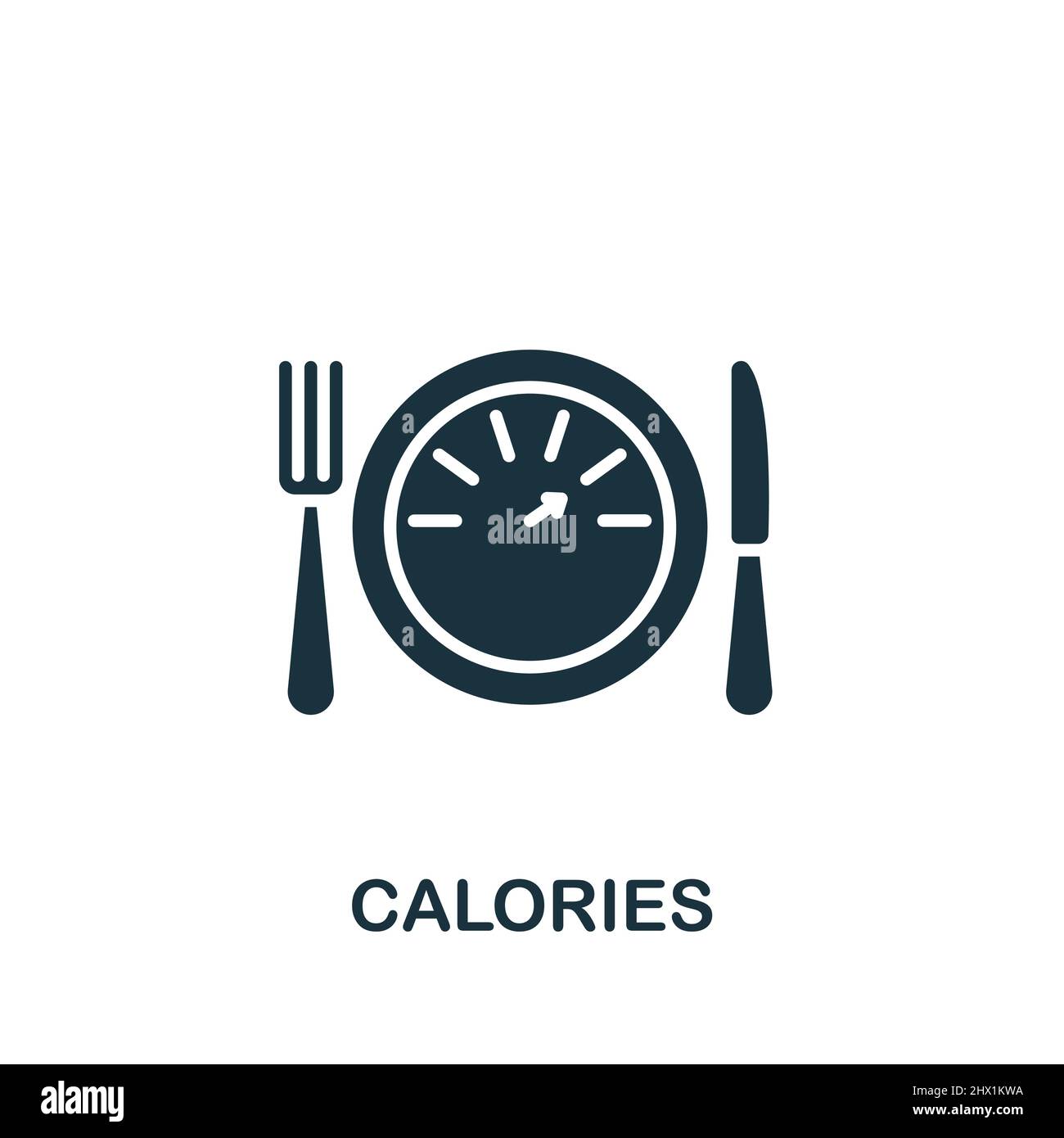 Calories icon. Monochrome simple icon for templates, web design and ...
