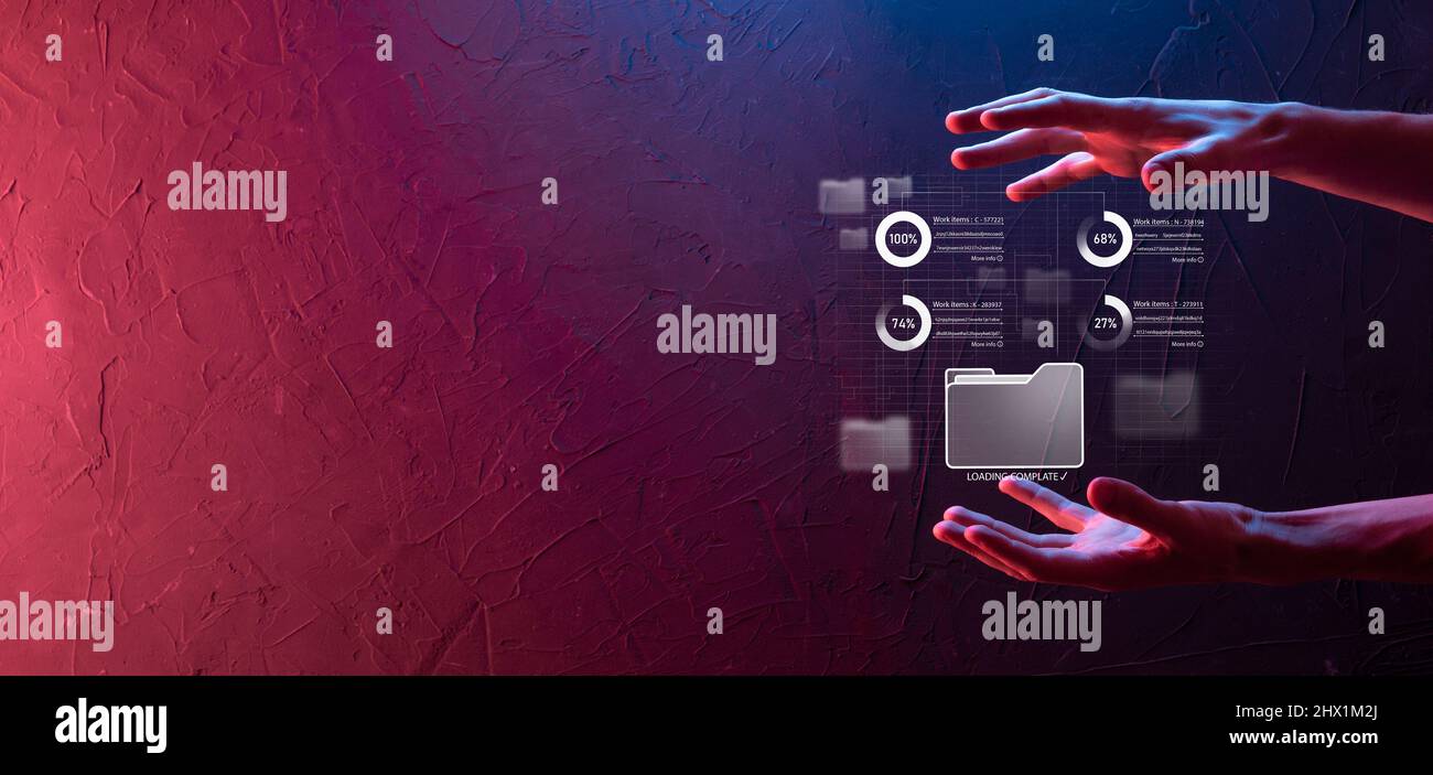 Business developer hand using board framework on virtual modern ...