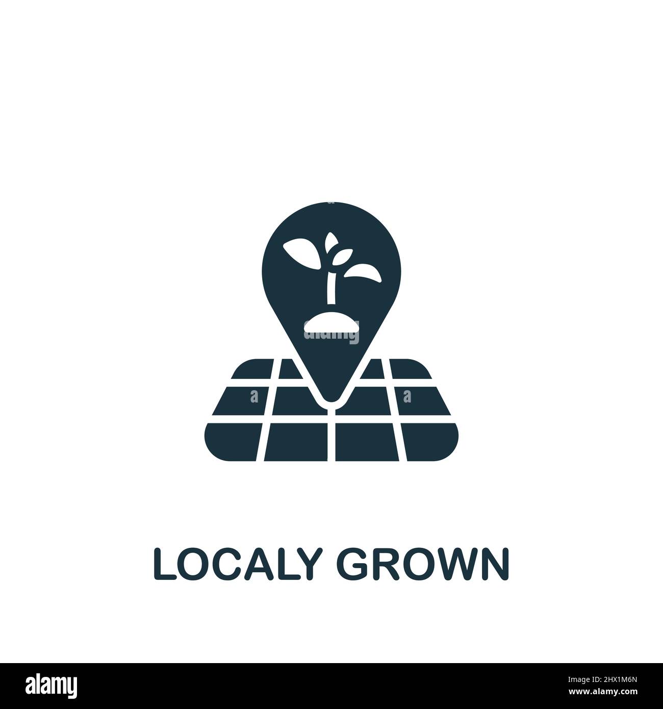 Localy Grown icon. Monochrome simple icon for templates, web design and ...