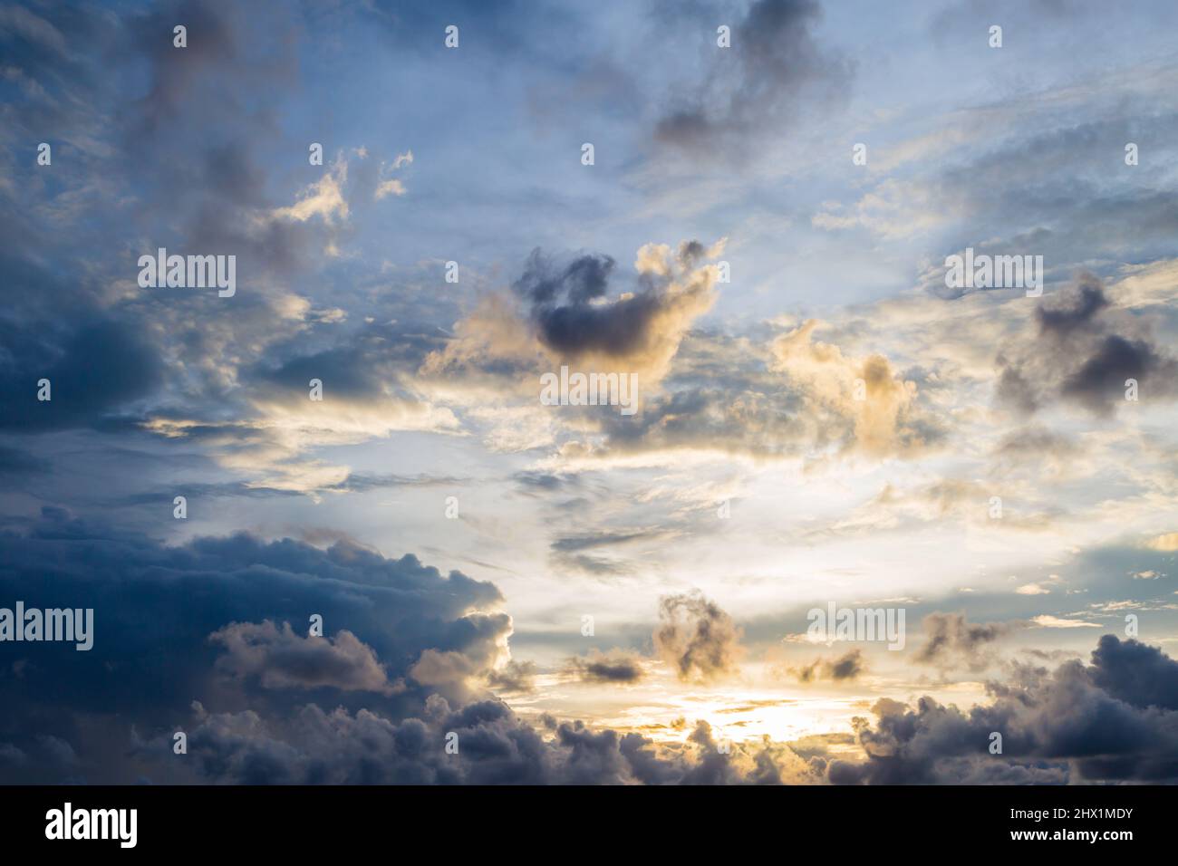 Sky and clouds before sunset background Stock Photo - Alamy
