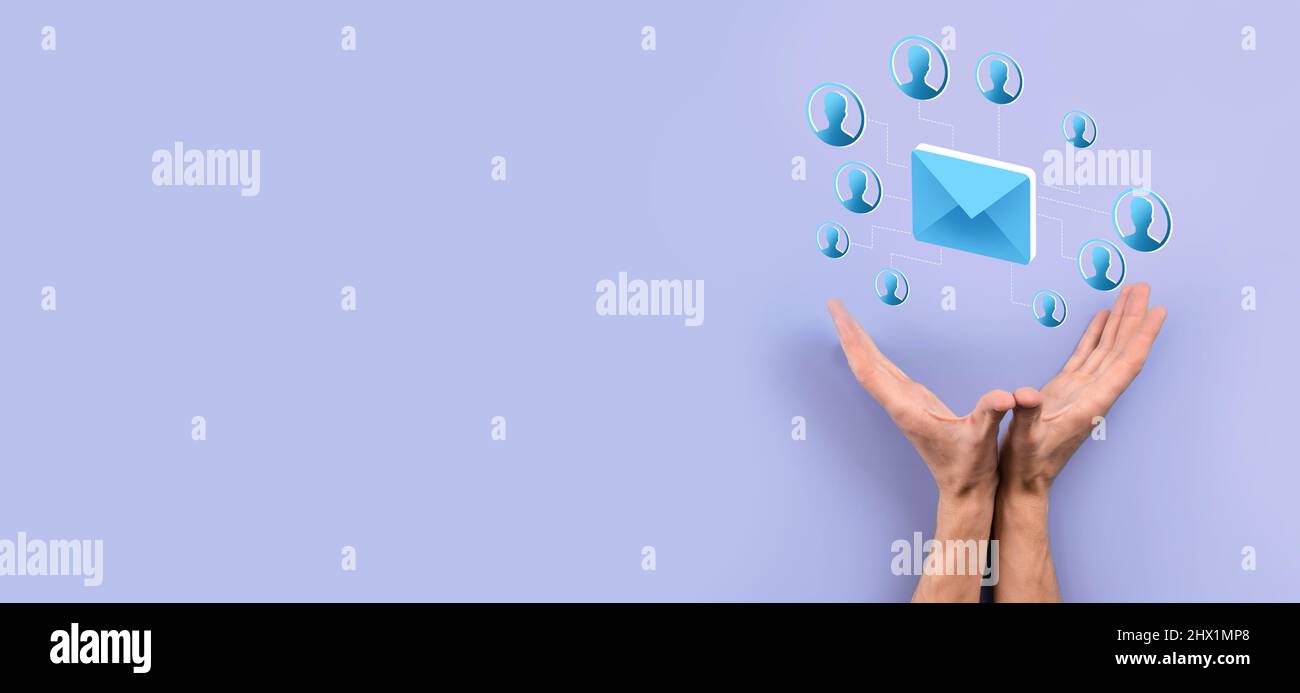 Email and user icon,sign,symbol marketing or newsletter concept ...