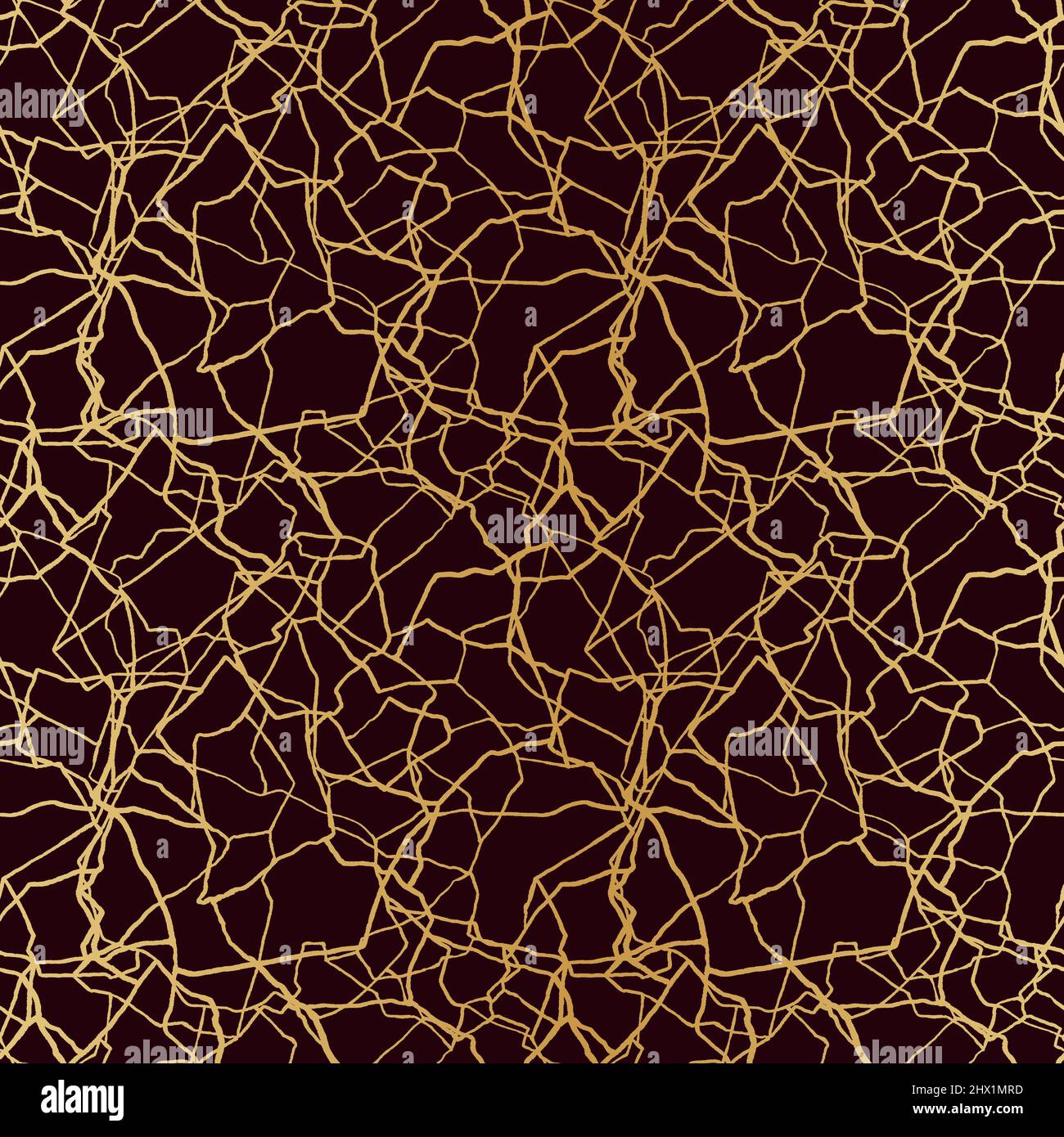 kintsugi art seamless pattern with gold thin lines and abstract shards ...