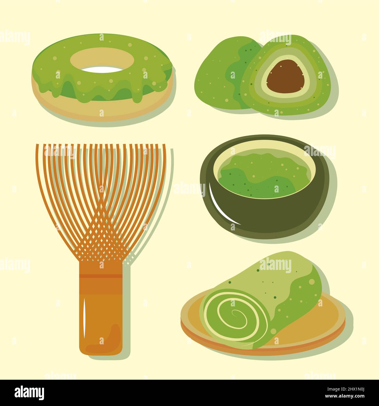 matcha tea icons Stock Vector Image & Art - Alamy