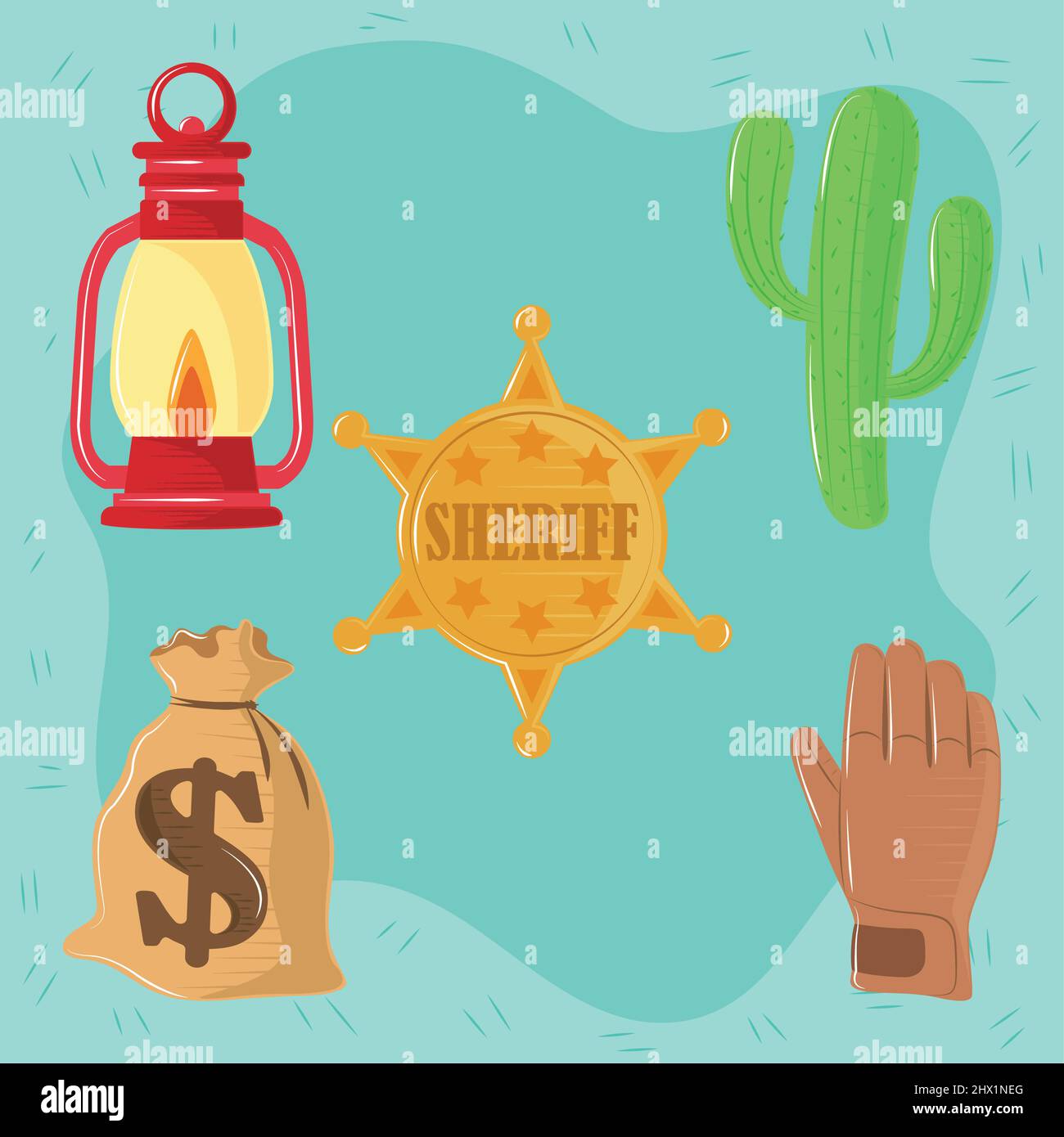 set of wild west cartoon Stock Vector Image & Art - Alamy