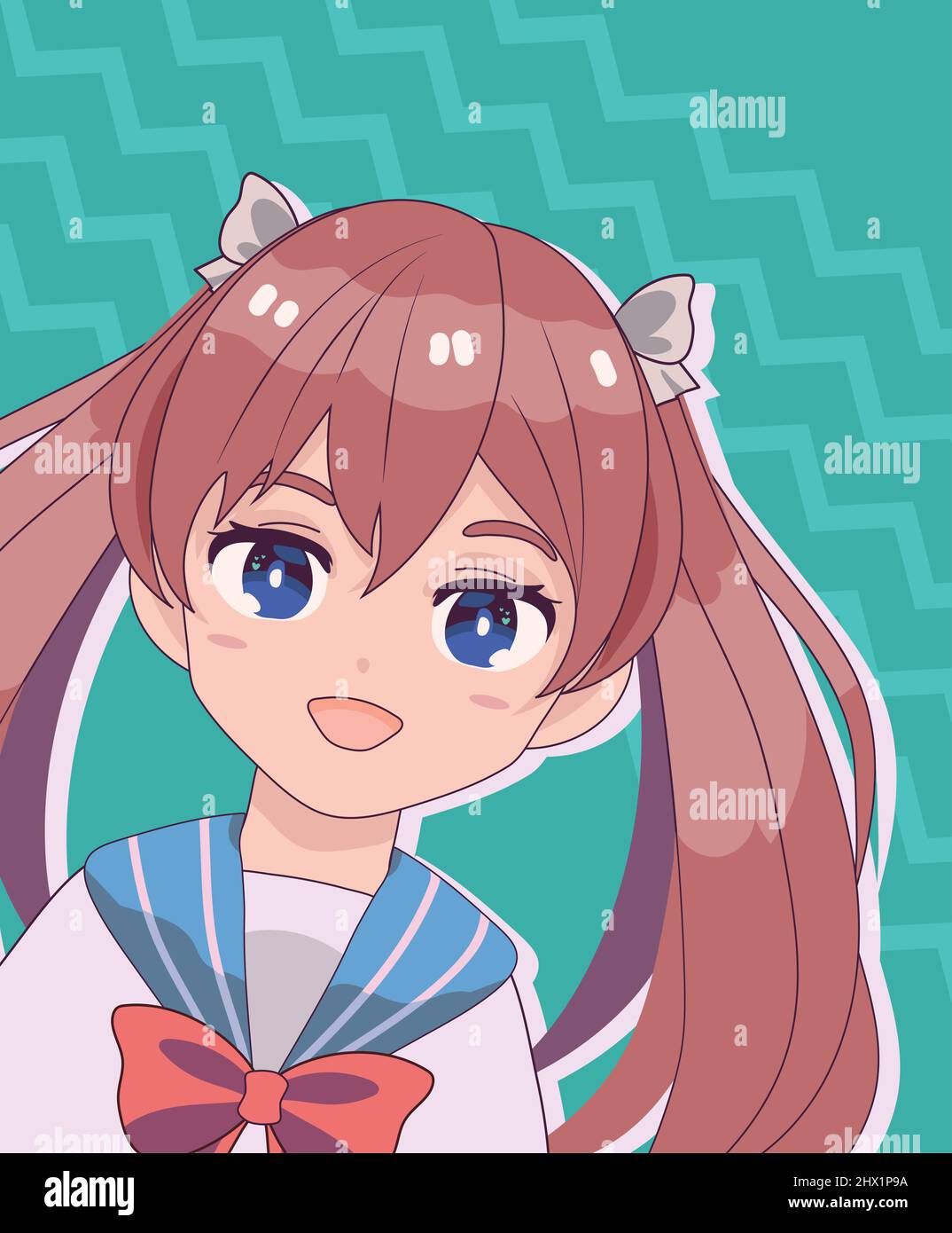 anime girl student comic Stock Vector Image & Art - Alamy