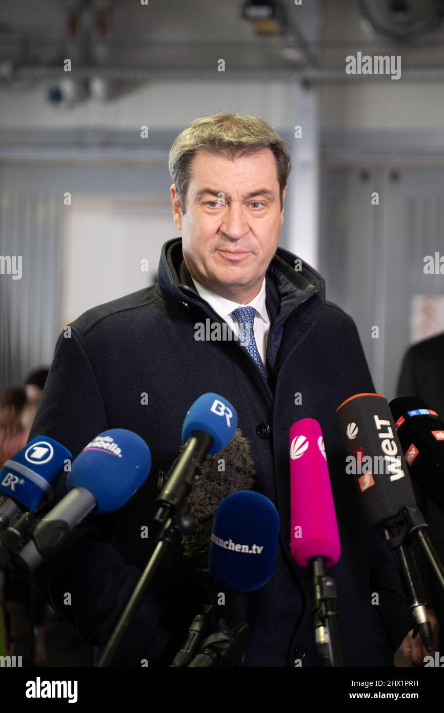 Munich, Germany, In interview Markus Soeder. On March 8, 2022, Markus ...