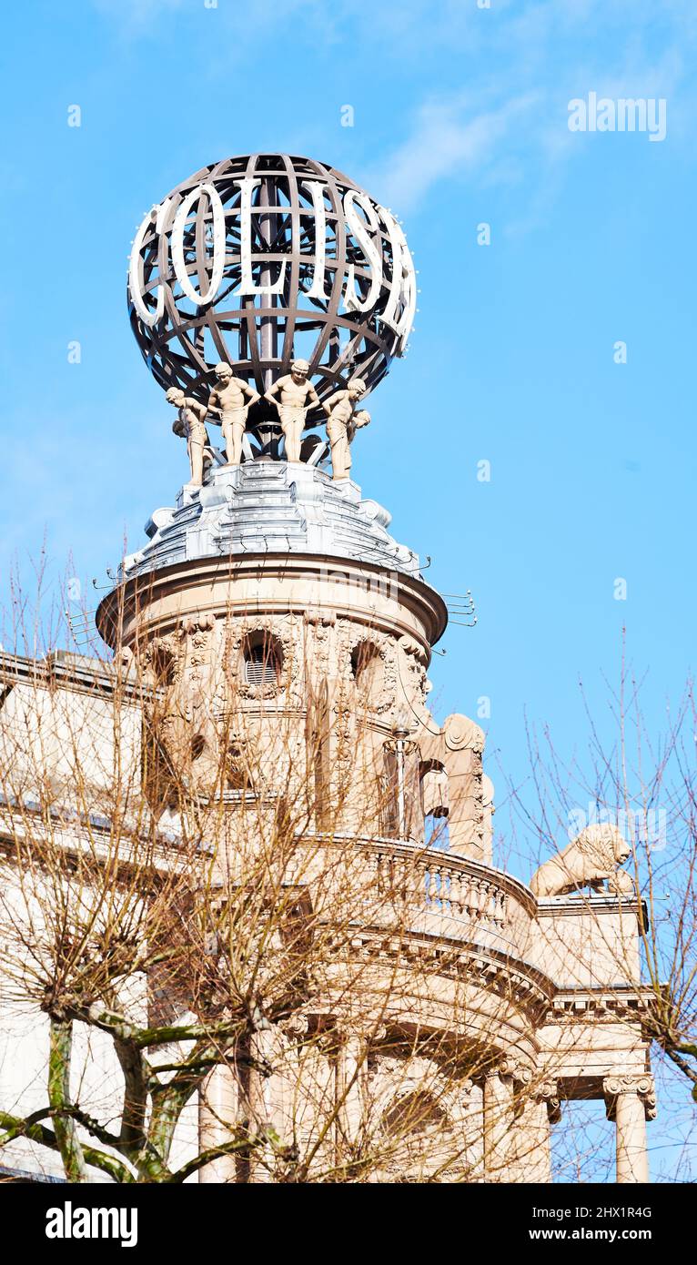 Rotating ball on the tower at the English National Opera's (ENO) London ...